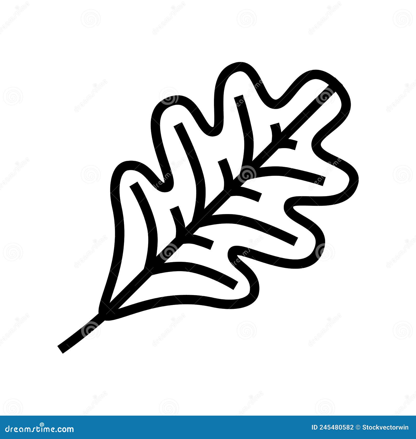 Icon-Vektor-Darstellung Der Eichenblattlinie Vektor Abbildung ...