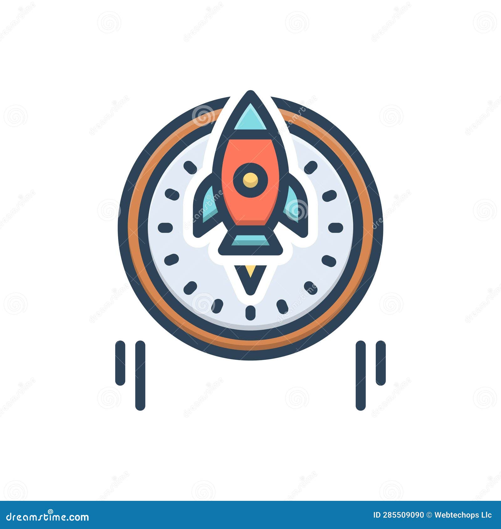 Color Illustration Icon for Velocity, Speed and Spcaeship Stock Vector ...