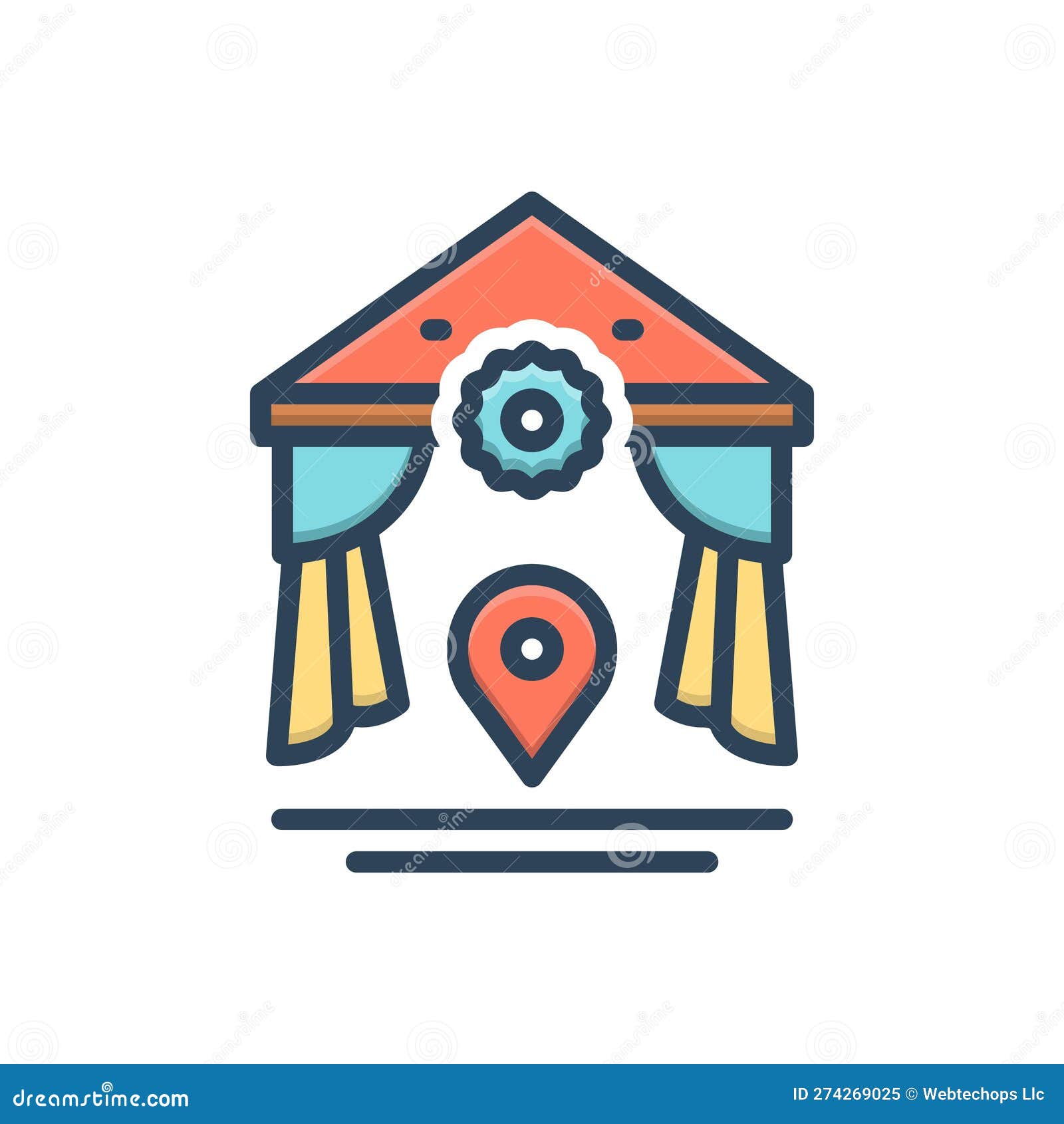 Color Illustration Icon for Venues, Space and Wedding Stock ...
