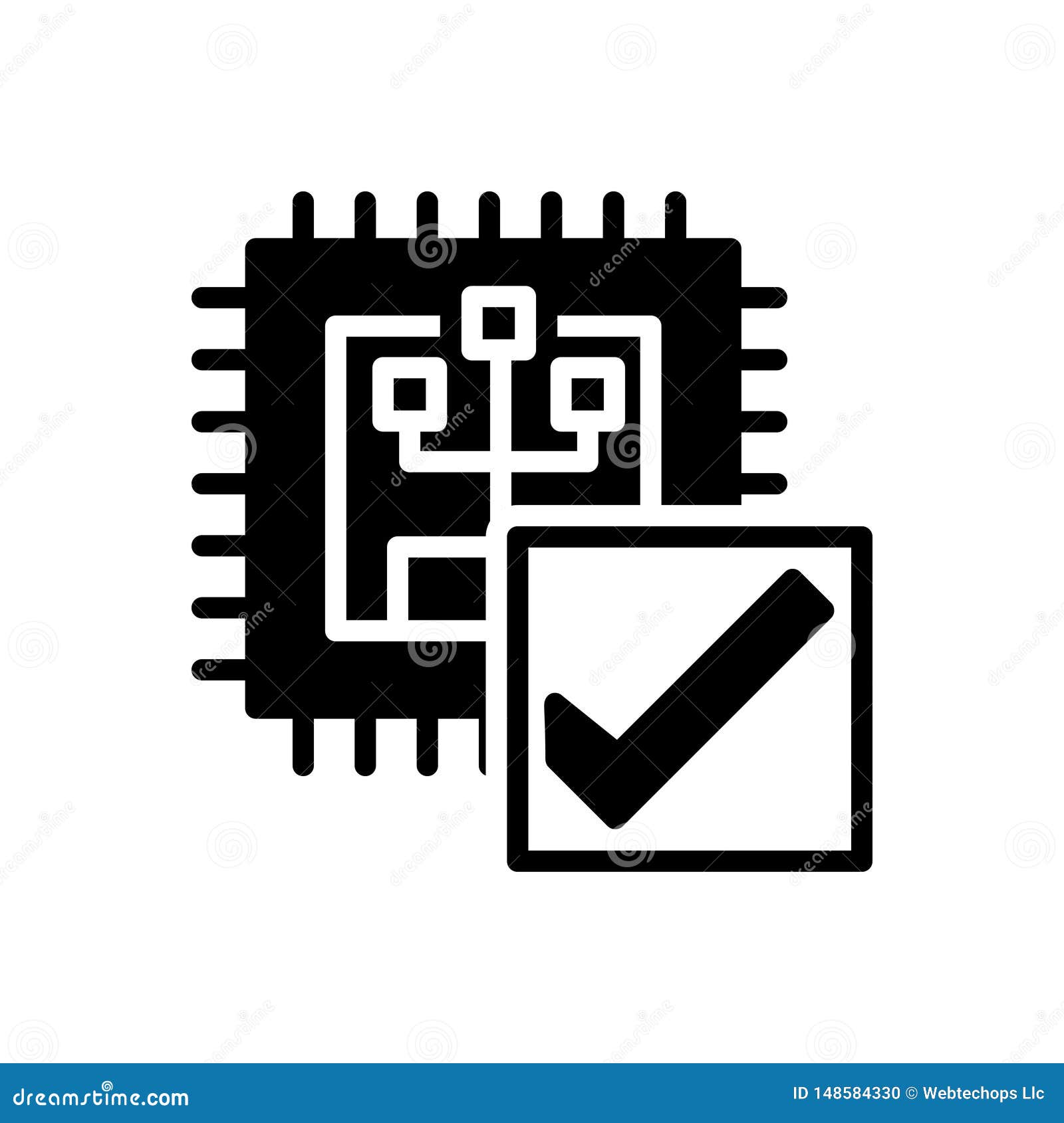 Black Solid Icon for Verify, Calibrate and Inquire Stock Vector ...