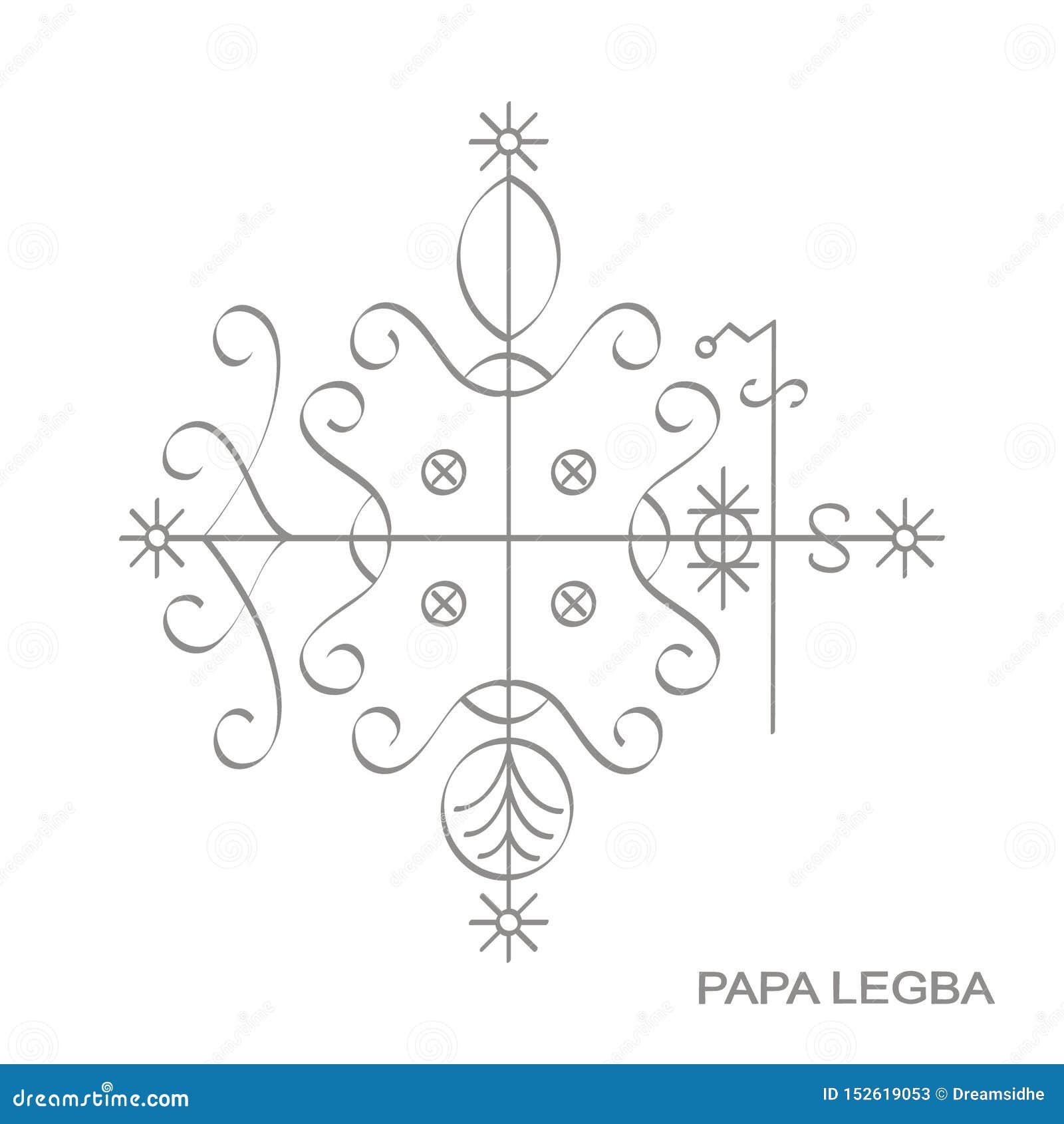Icon with Veve Vodoo Symbol Papa Legba Stock Vector - Illustration of ...