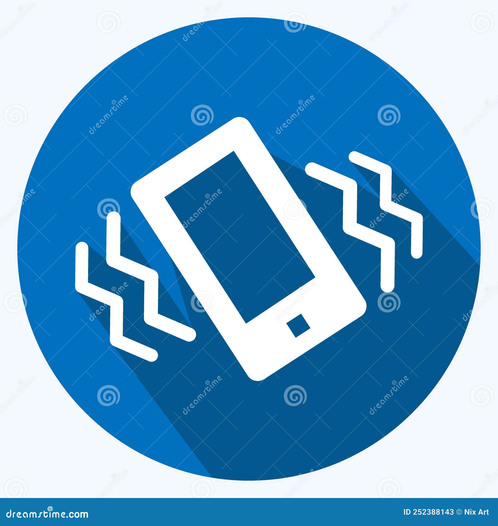 Icon Vibration Mode. Suitable for Mobile Apps Symbol. Long Shadow Style ...