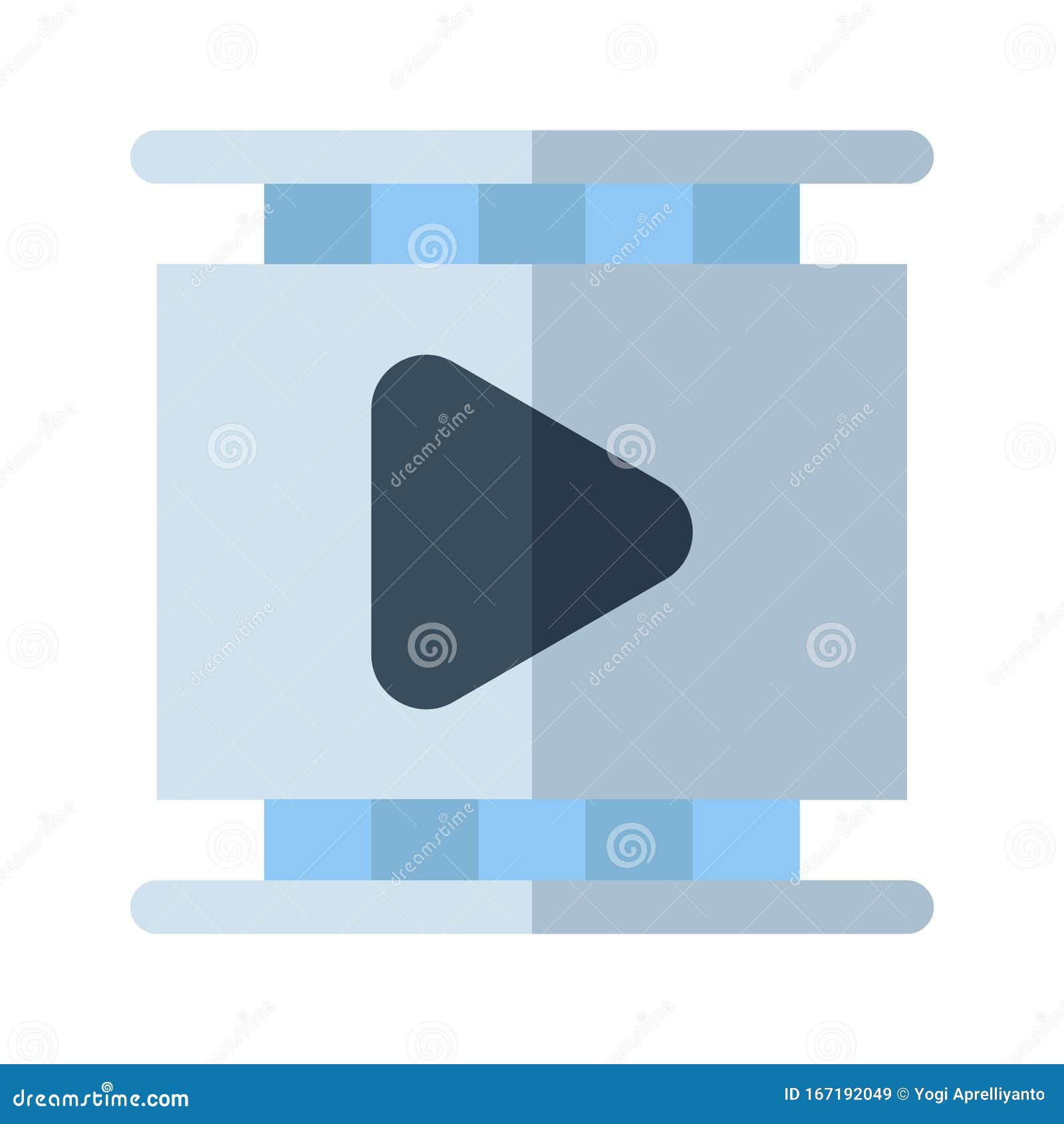 Icon Video Player in Flat Style. Vector Illustration and Editable ...
