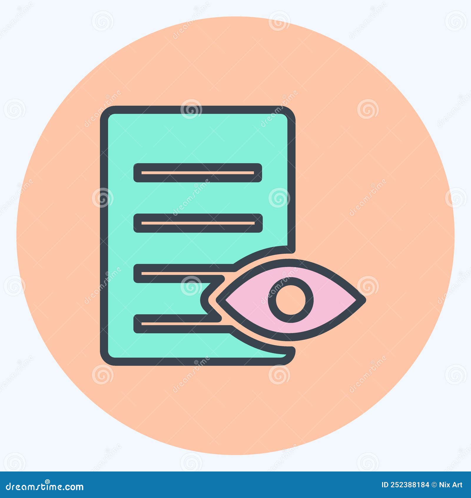 Icon View Document. Suitable for User Interface Symbol. Color Mate ...