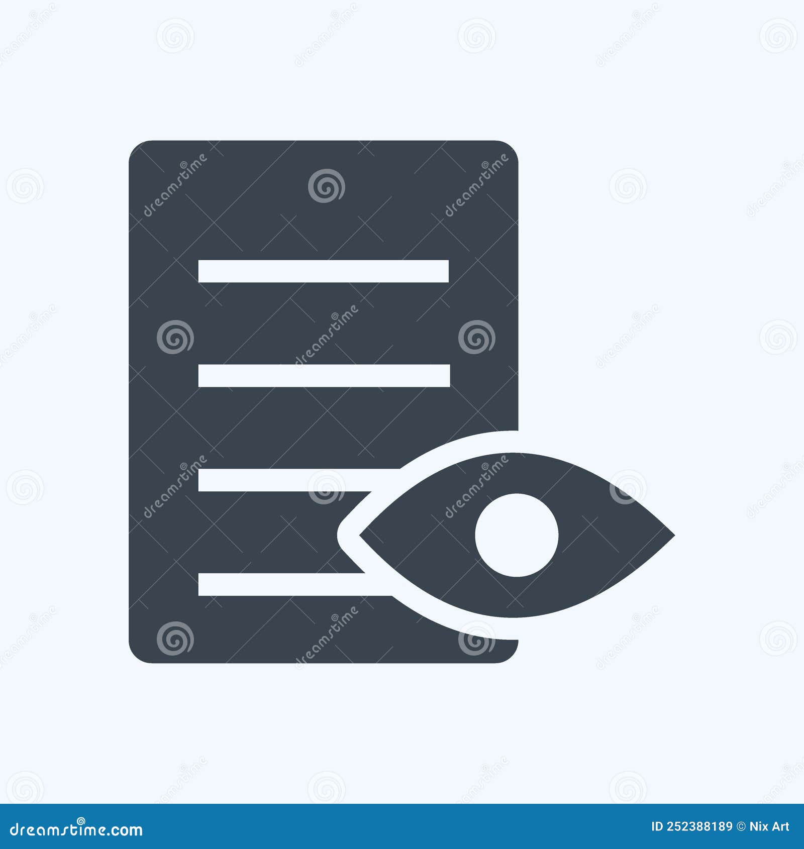 Icon View Document. Suitable for User Interface Symbol. Glyph Style ...