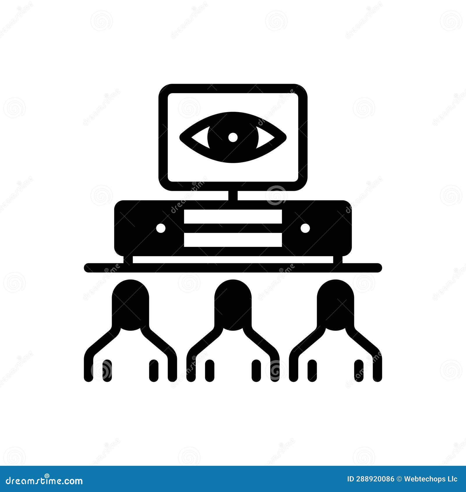 Black Solid Icon for Viewer, Observer and Looker Stock Illustration ...