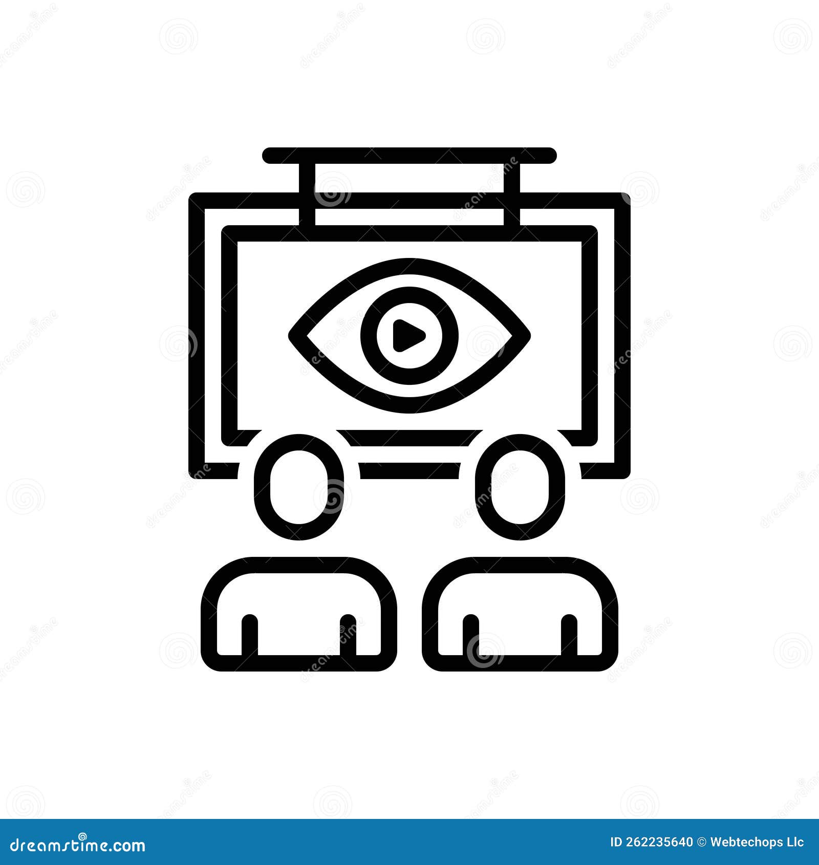 Black Line Icon for Viewing, Observation and Watch Stock Vector ...