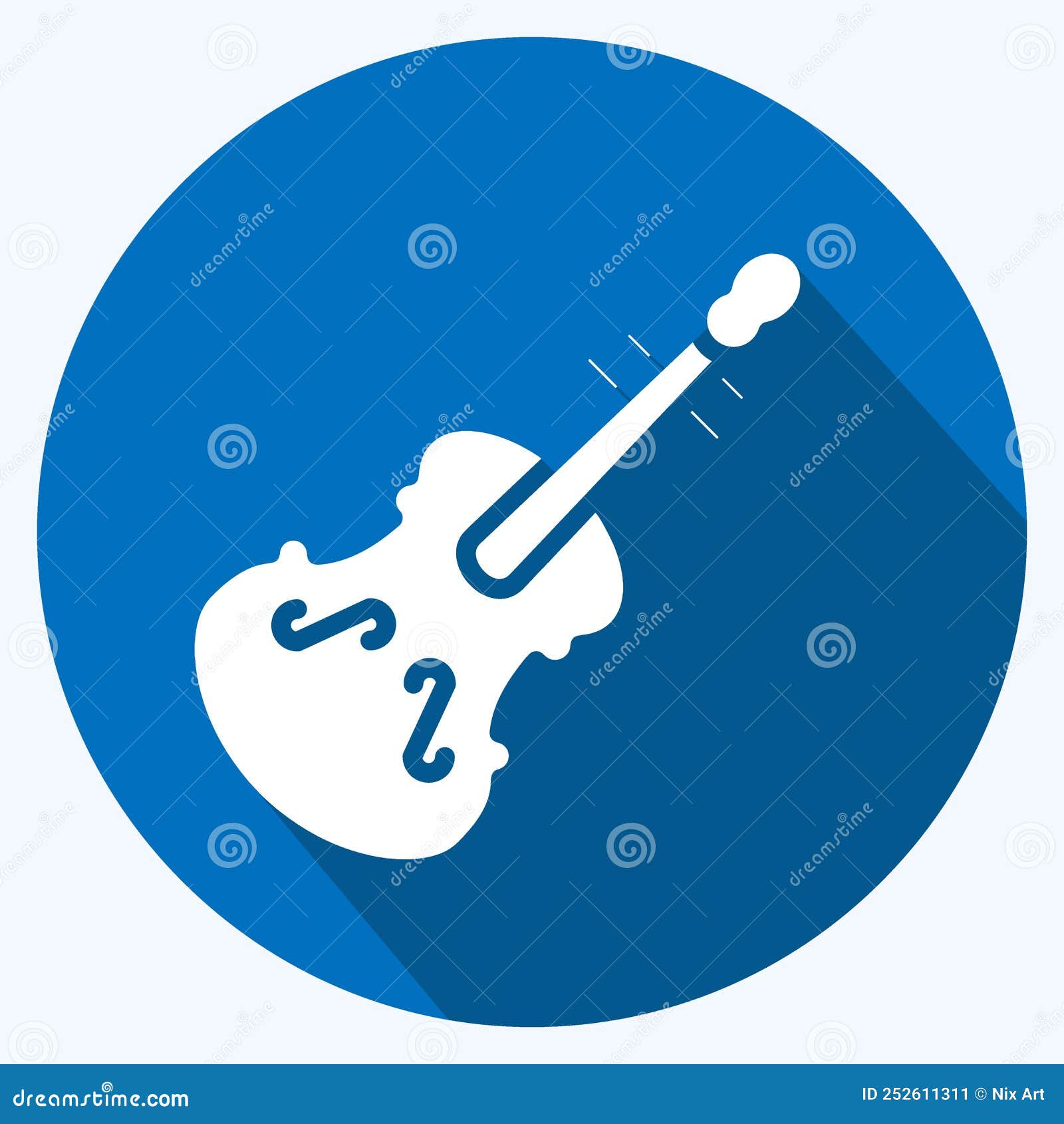 Icon Violin. Suitable for Education Symbol. Long Shadow Style. Simple ...