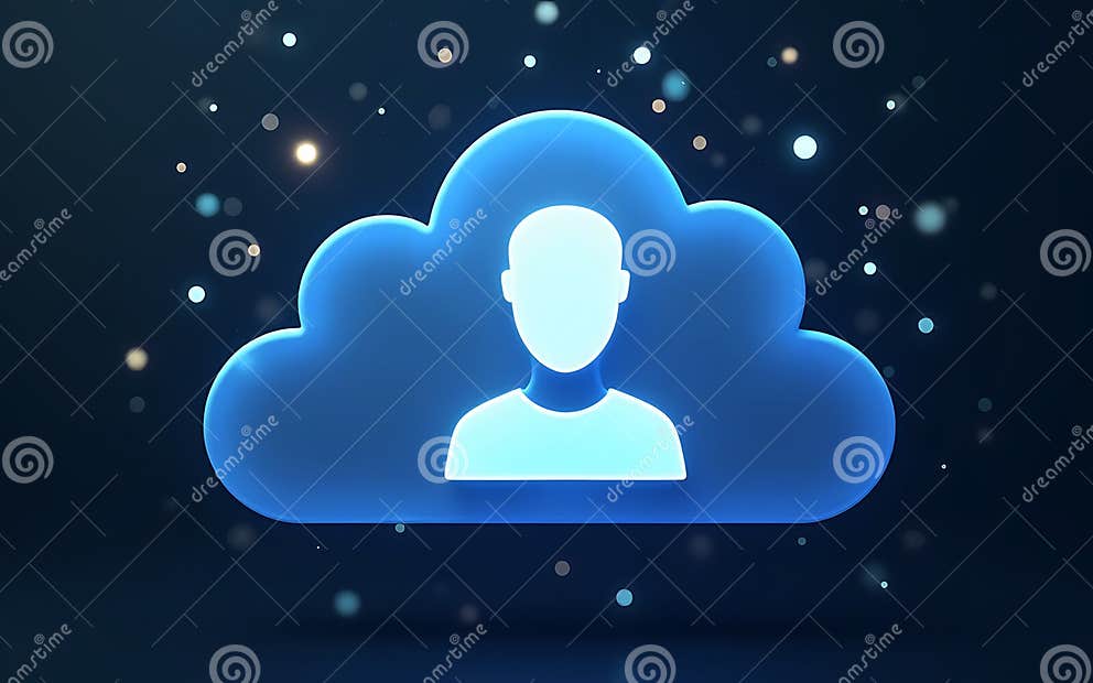 An Icon of a Virtual AI Assistant within a Cloud, Symbolizing Cloud ...