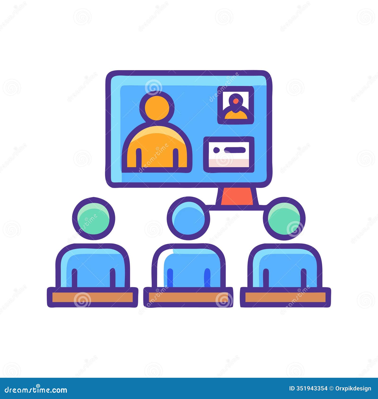 Icon for Virtual Classrooms and Education Stock Vector - Illustration ...