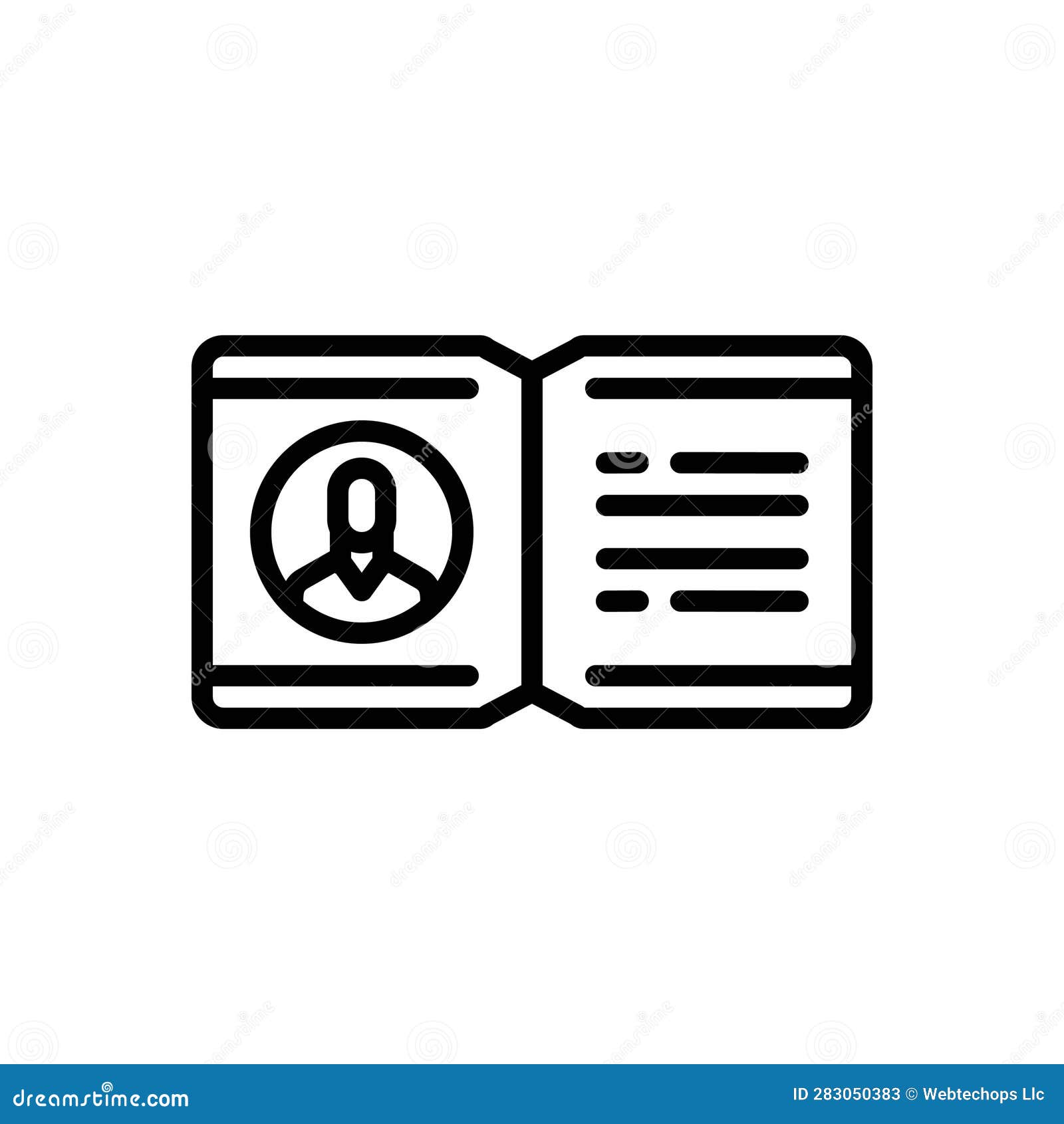 Black Line Icon for Visa, Authorization and Travel Stock Vector ...