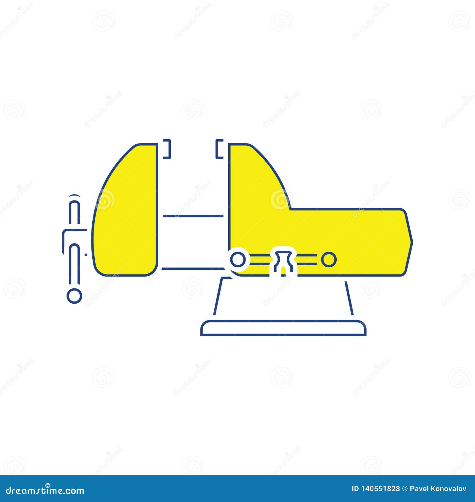 Icon of vise stock vector. Illustration of construction - 140551828