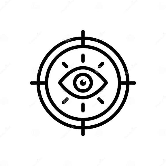 Black Line Icon for Vision, Eyesight and View Stock Vector ...
