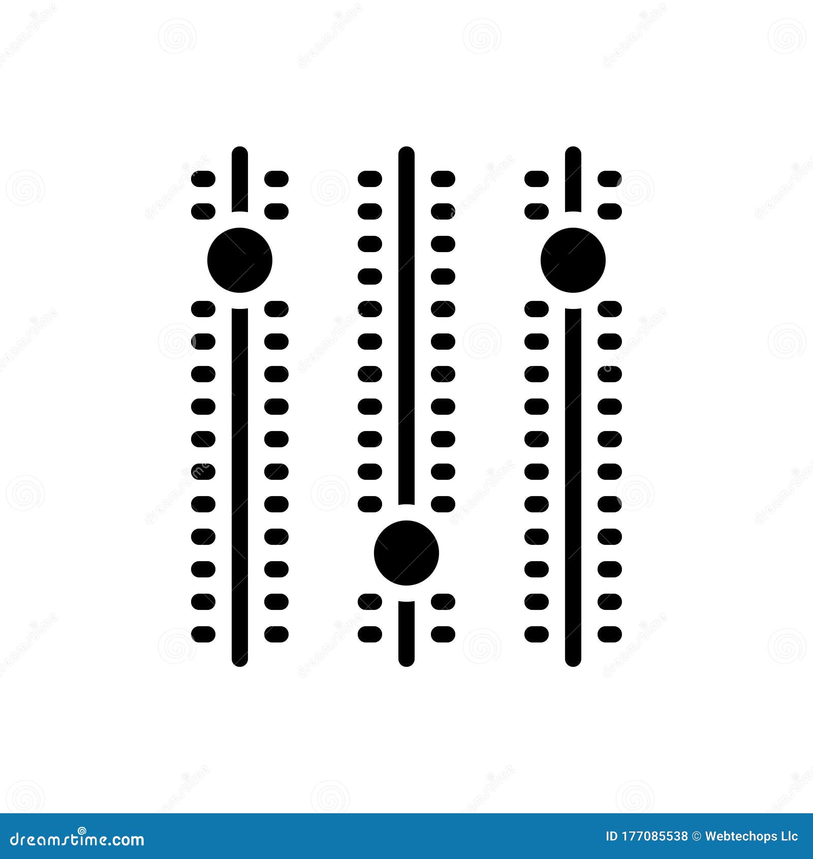 Black Solid Icon for Volume, Meter and Level Stock Vector ...