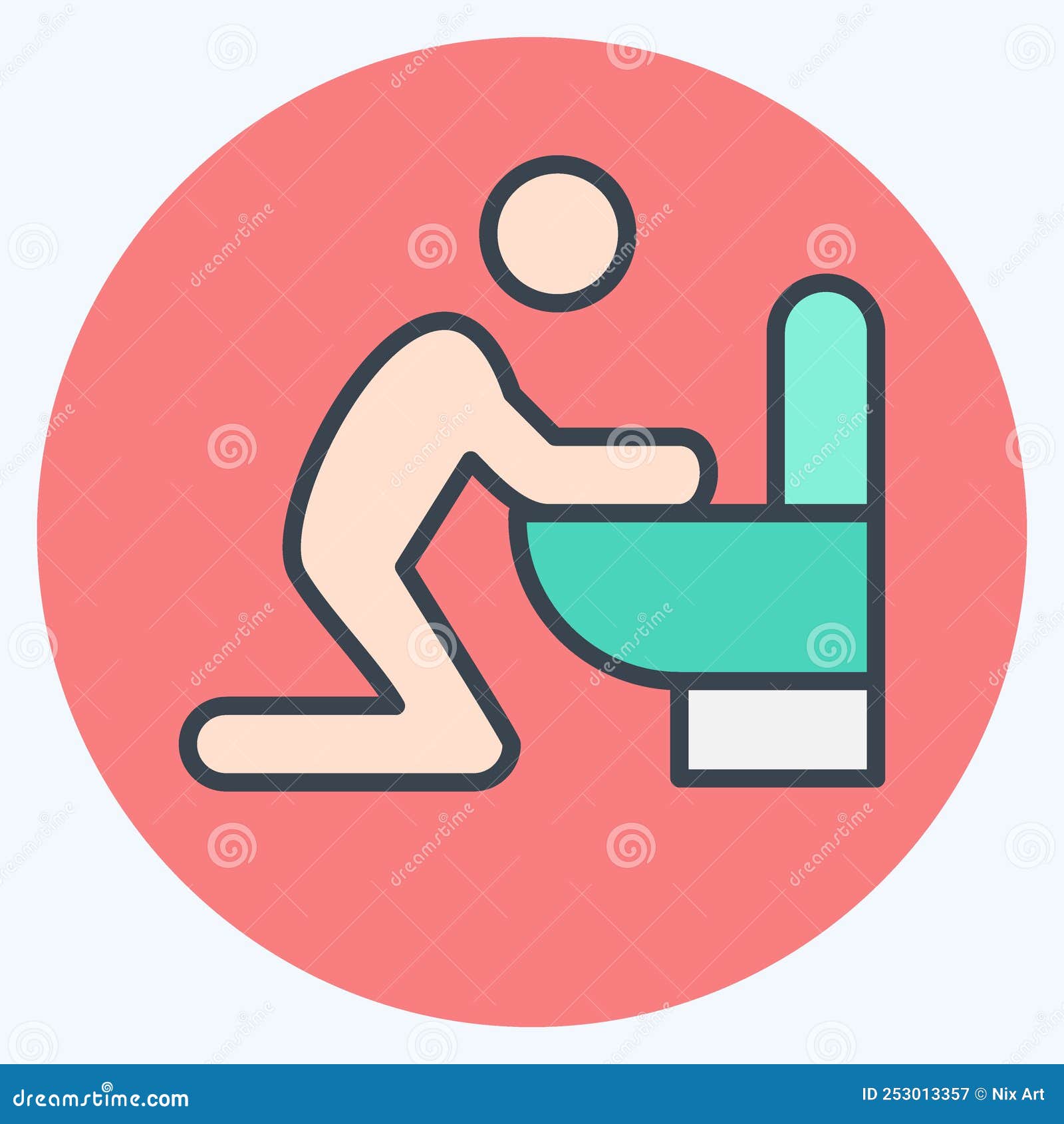 Icon Vomiting. Suitable for Flu Symbol. Color Mate Style. Simple Design ...