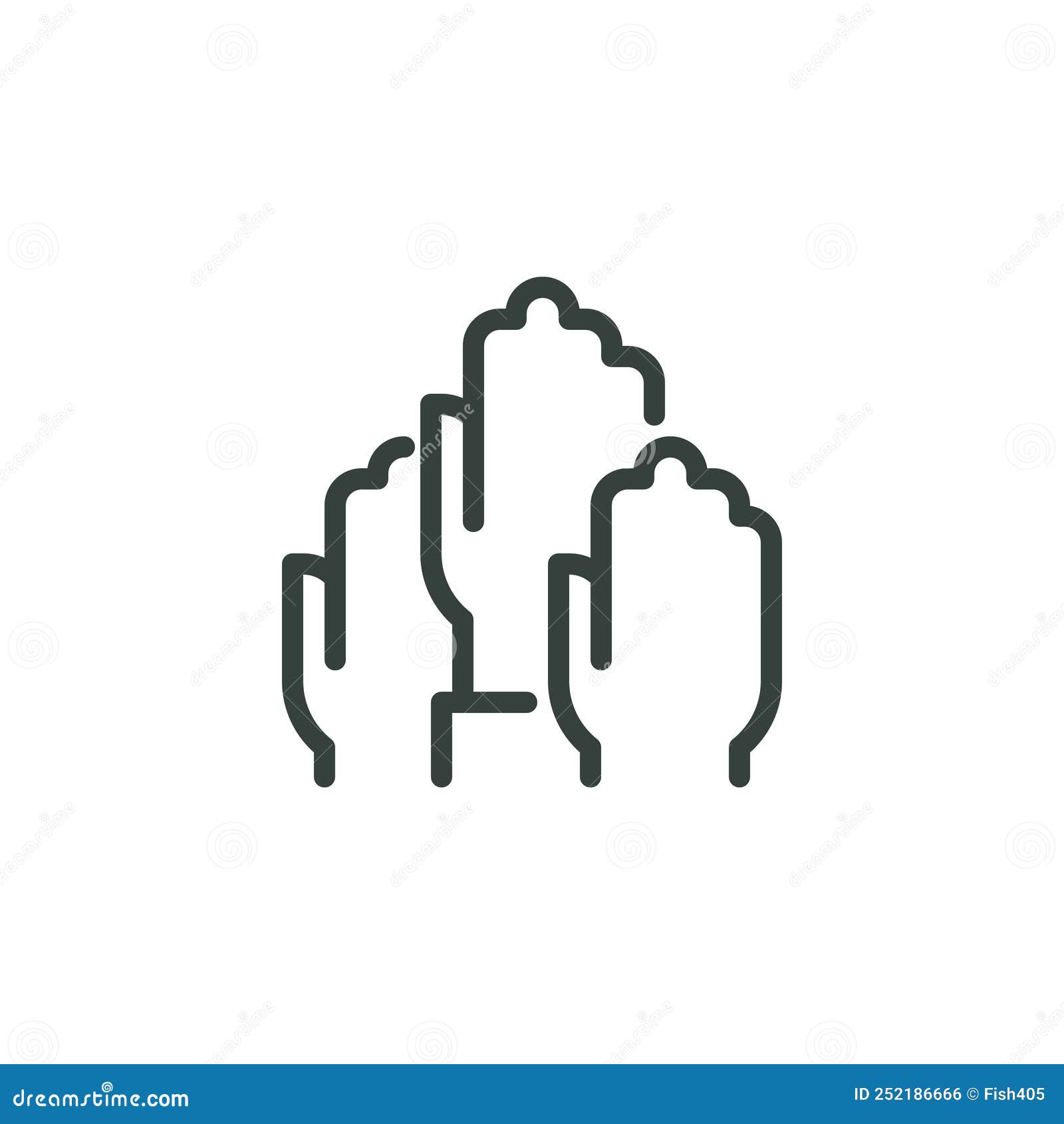 Icon on Vote, Polls and Voting. Such Line Sign As Three Human Hands ...