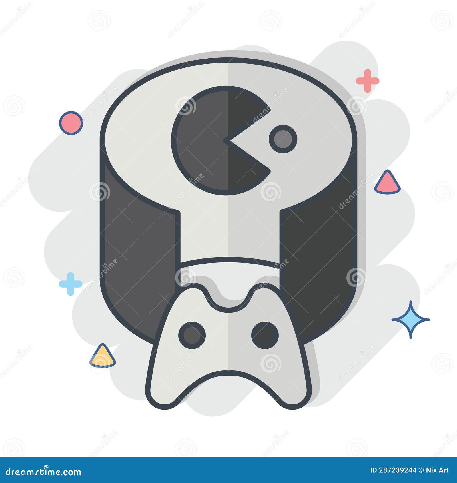 Icon VR Game. Related To 3D Visualization Symbol. Comic Style. Simple ...