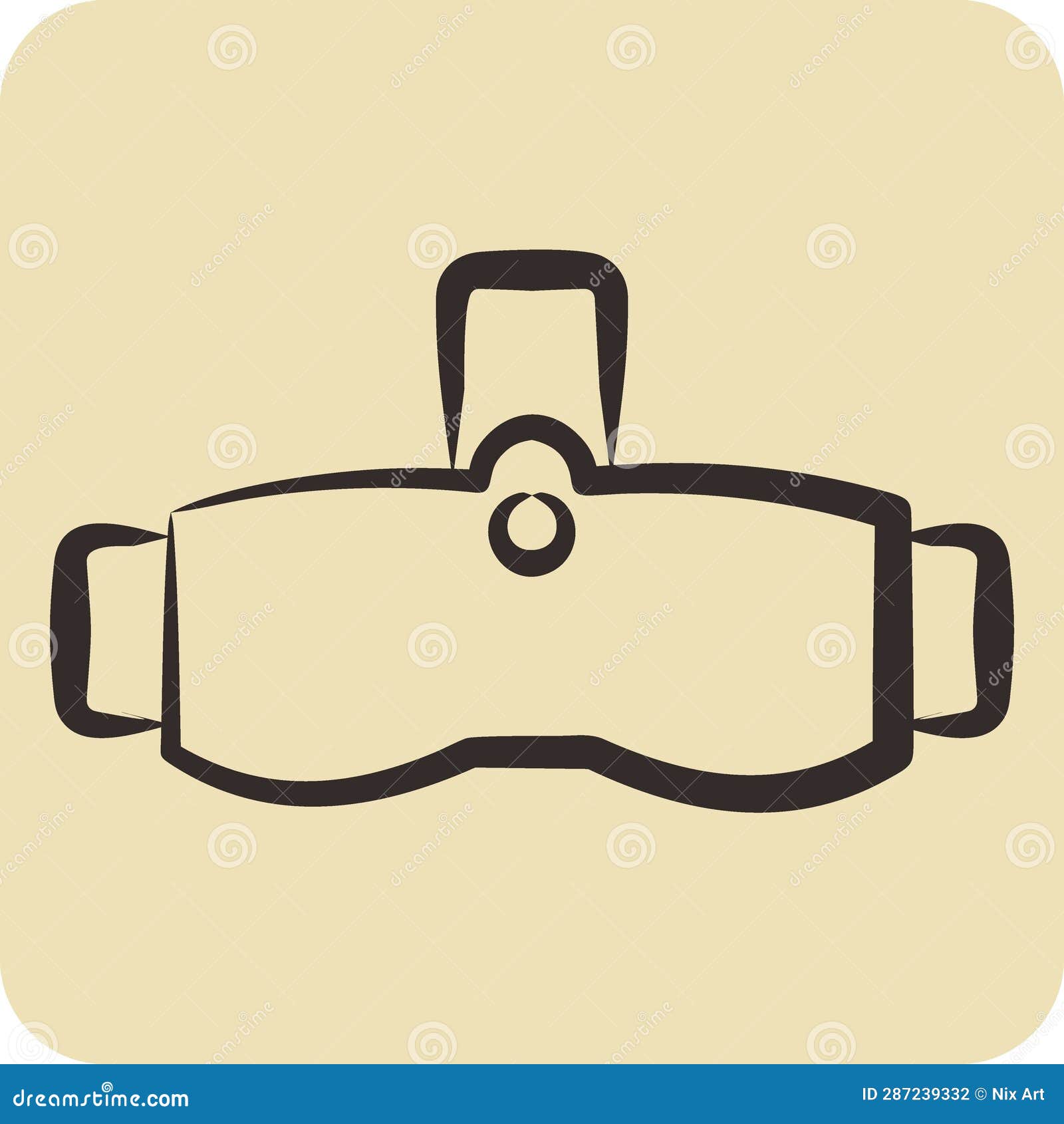 Icon VR Glasses. Related To 3D Visualization Symbol. Hand Drawn Style ...