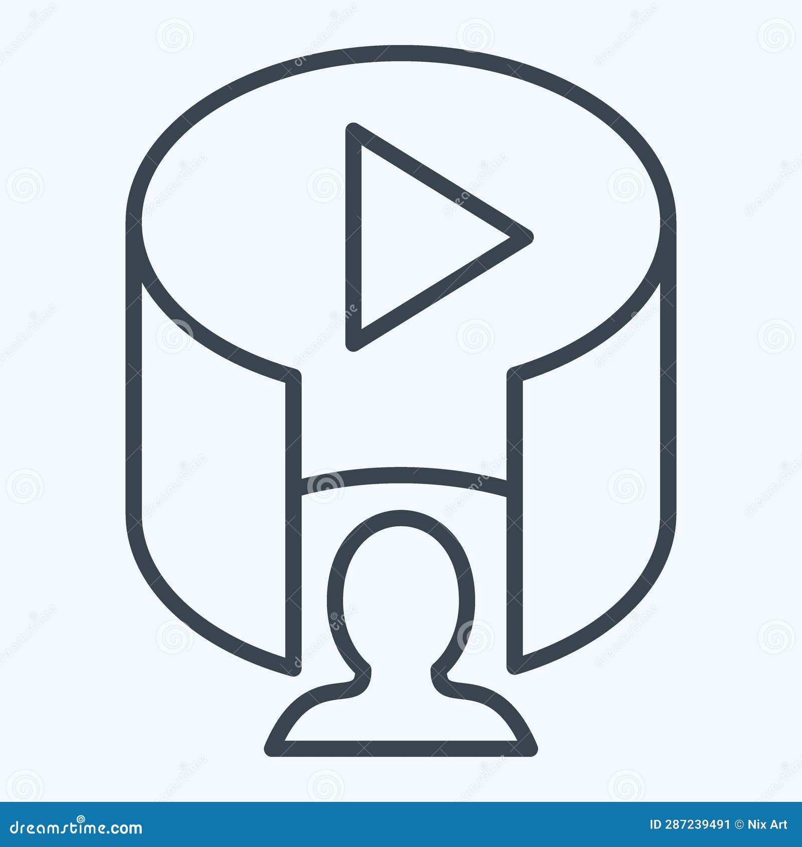 Icon VR Video. Related To 3D Visualization Symbol. Line Style. Simple ...