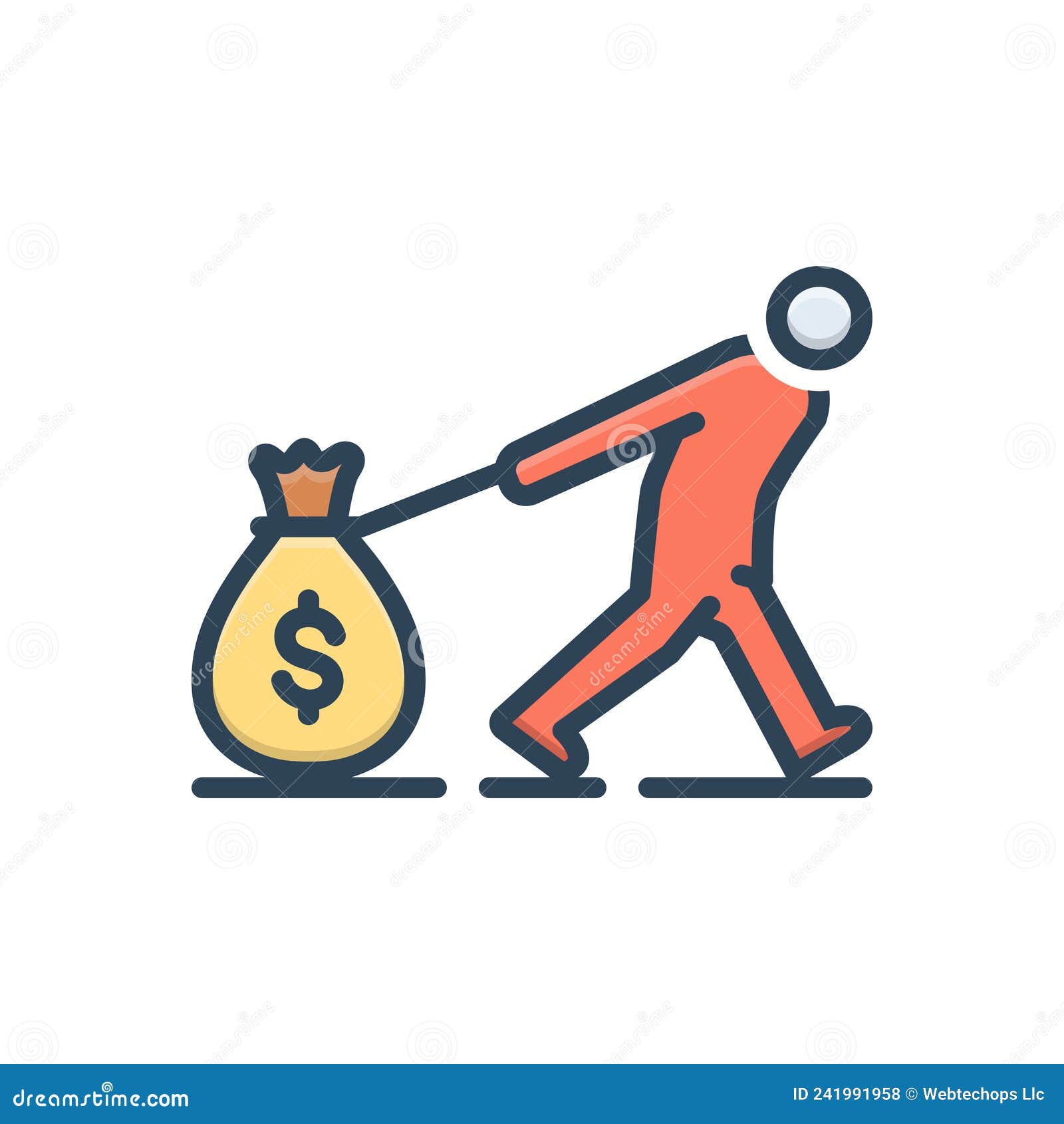 Color Illustration Icon for Wage, Fee and Income Stock Illustration ...