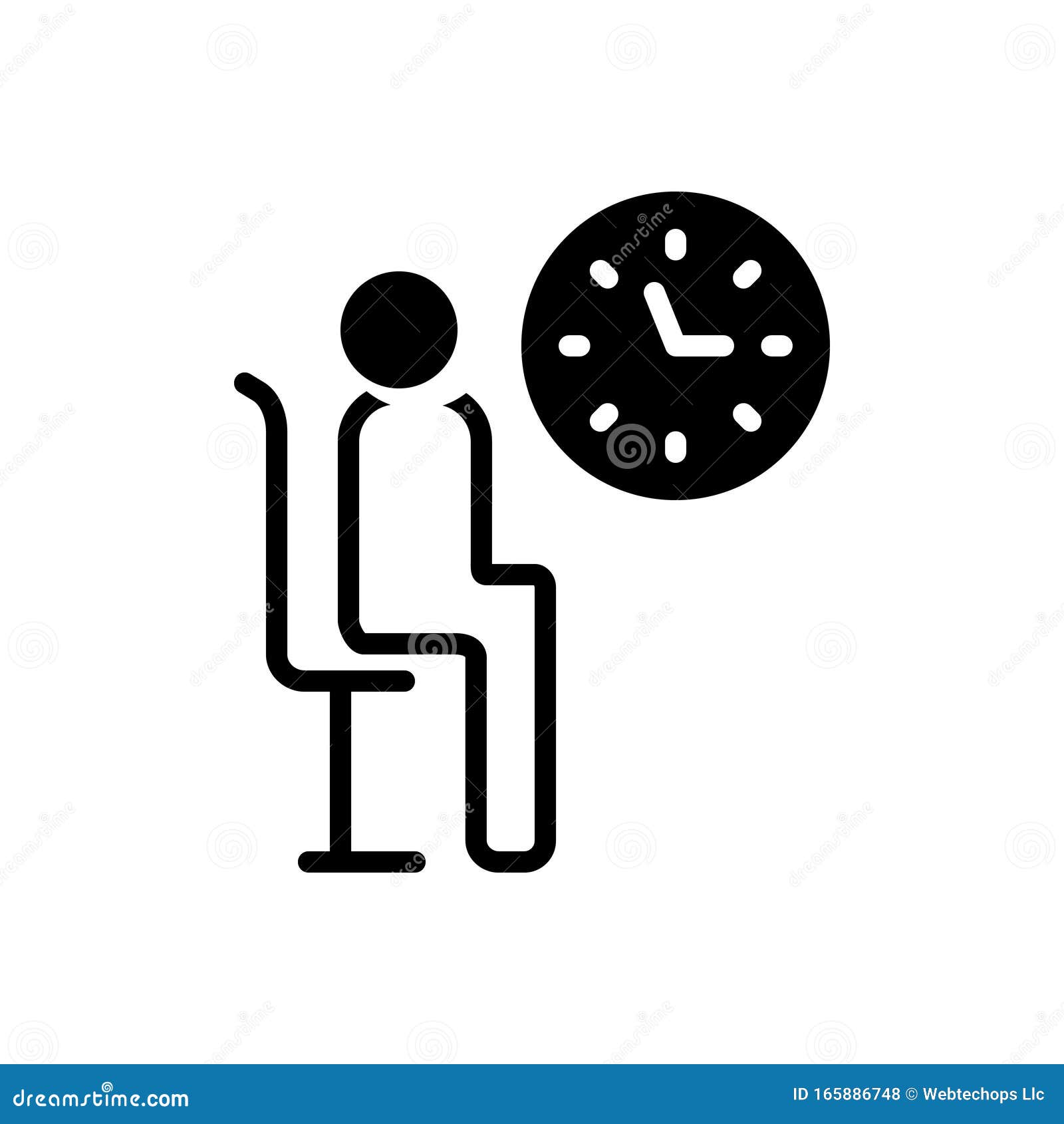 Black Solid Icon for Wait, Expectation and Delay Stock Vector ...
