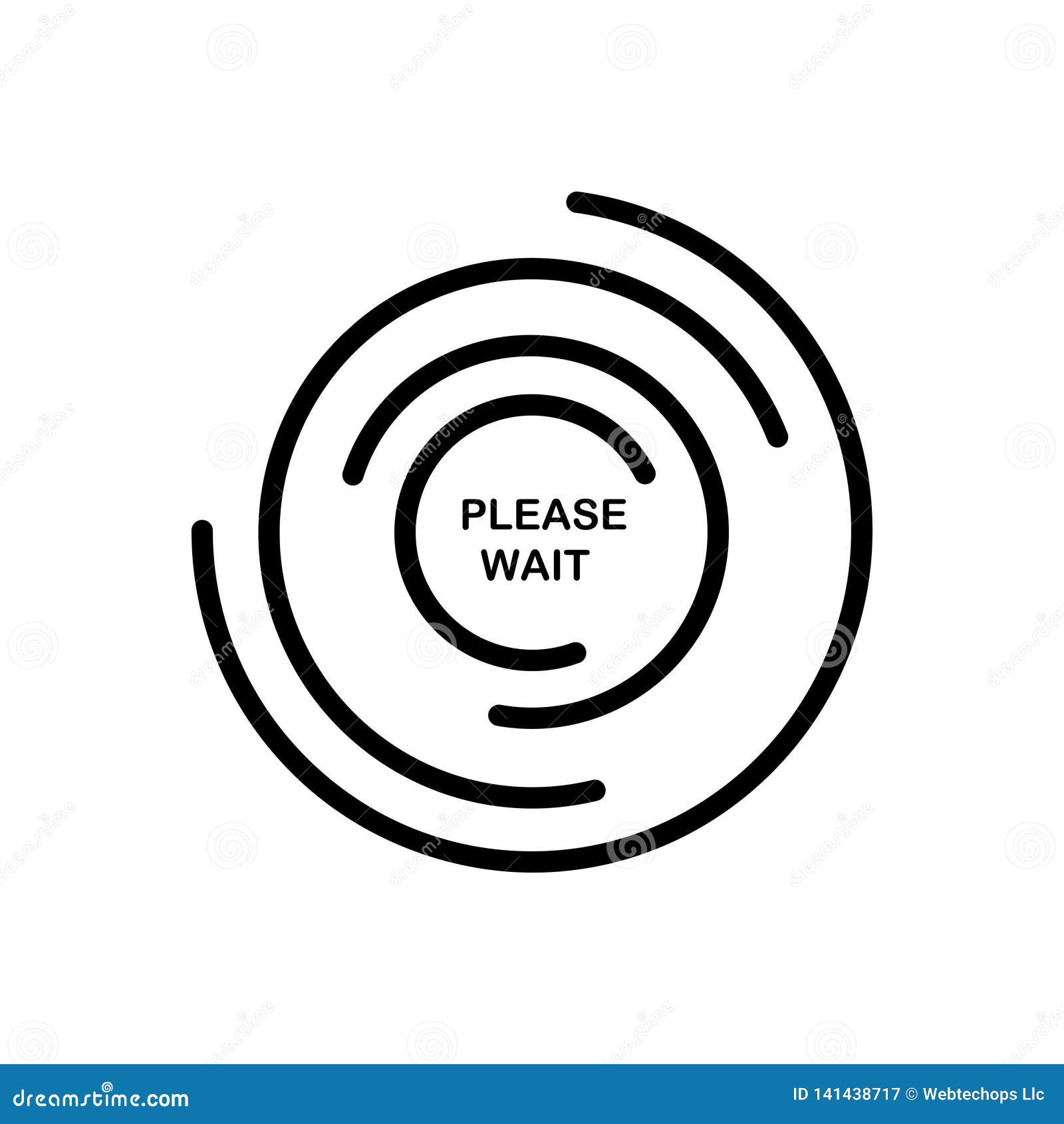 Black Line Icon for Waiting, Popup and Aaiting Stock Vector ...