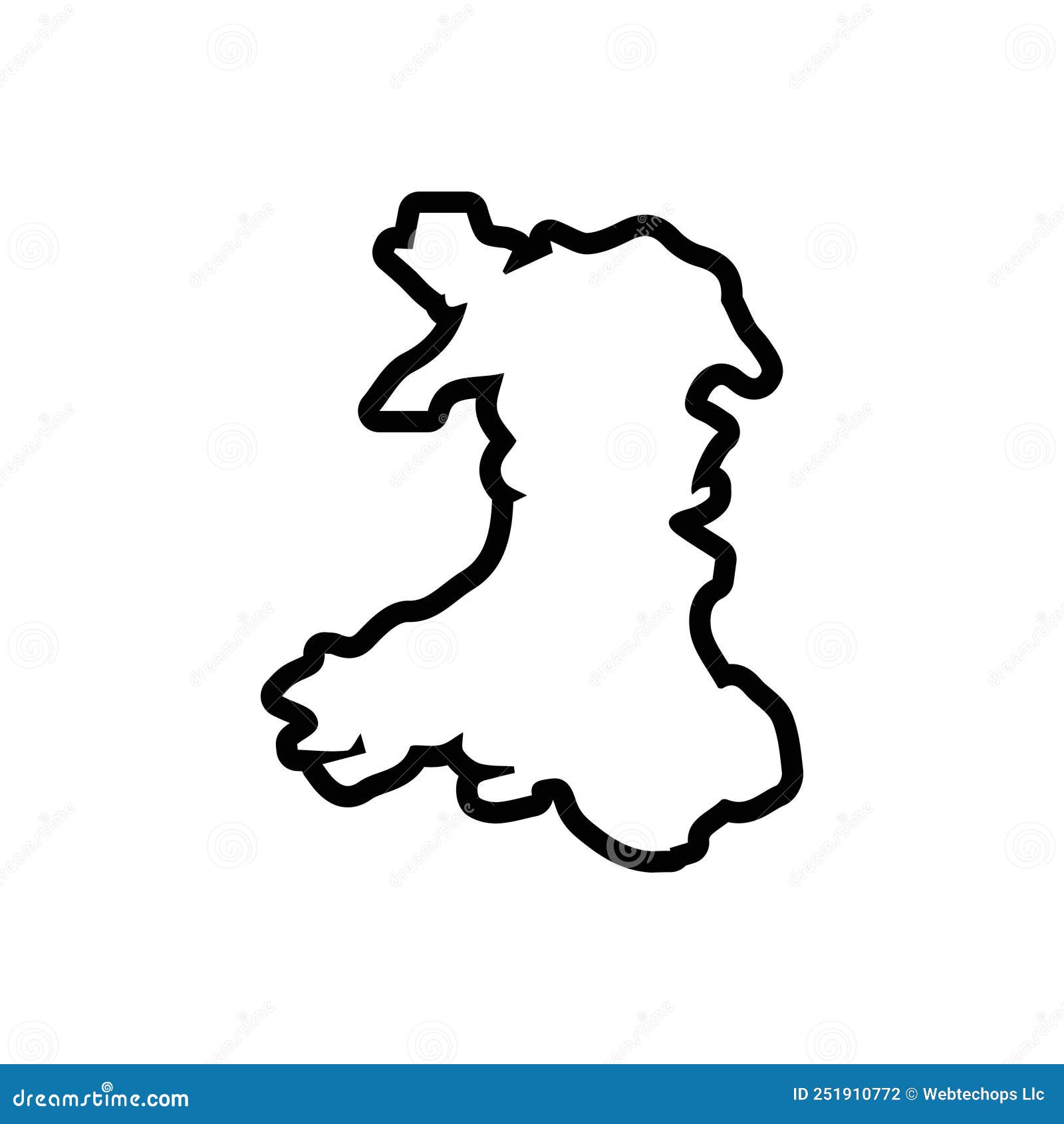 Map Icon Of Wales. Blue Map Of Europe With Highlighted Wales In Red ...