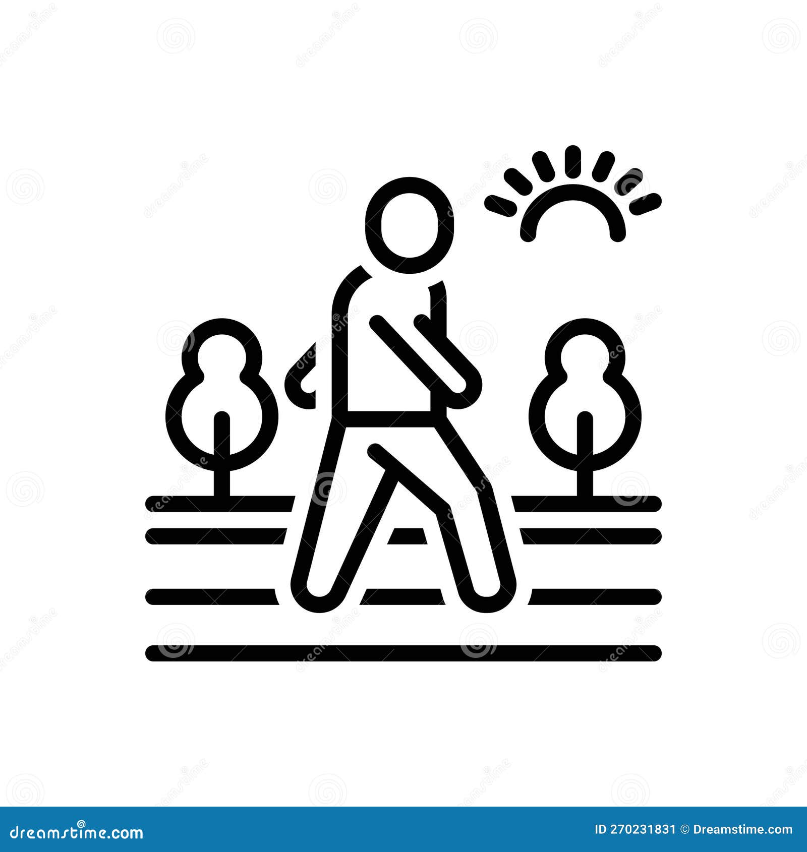 Black Line Icon for Walks, Walking Tour and Morning Stock Vector ...