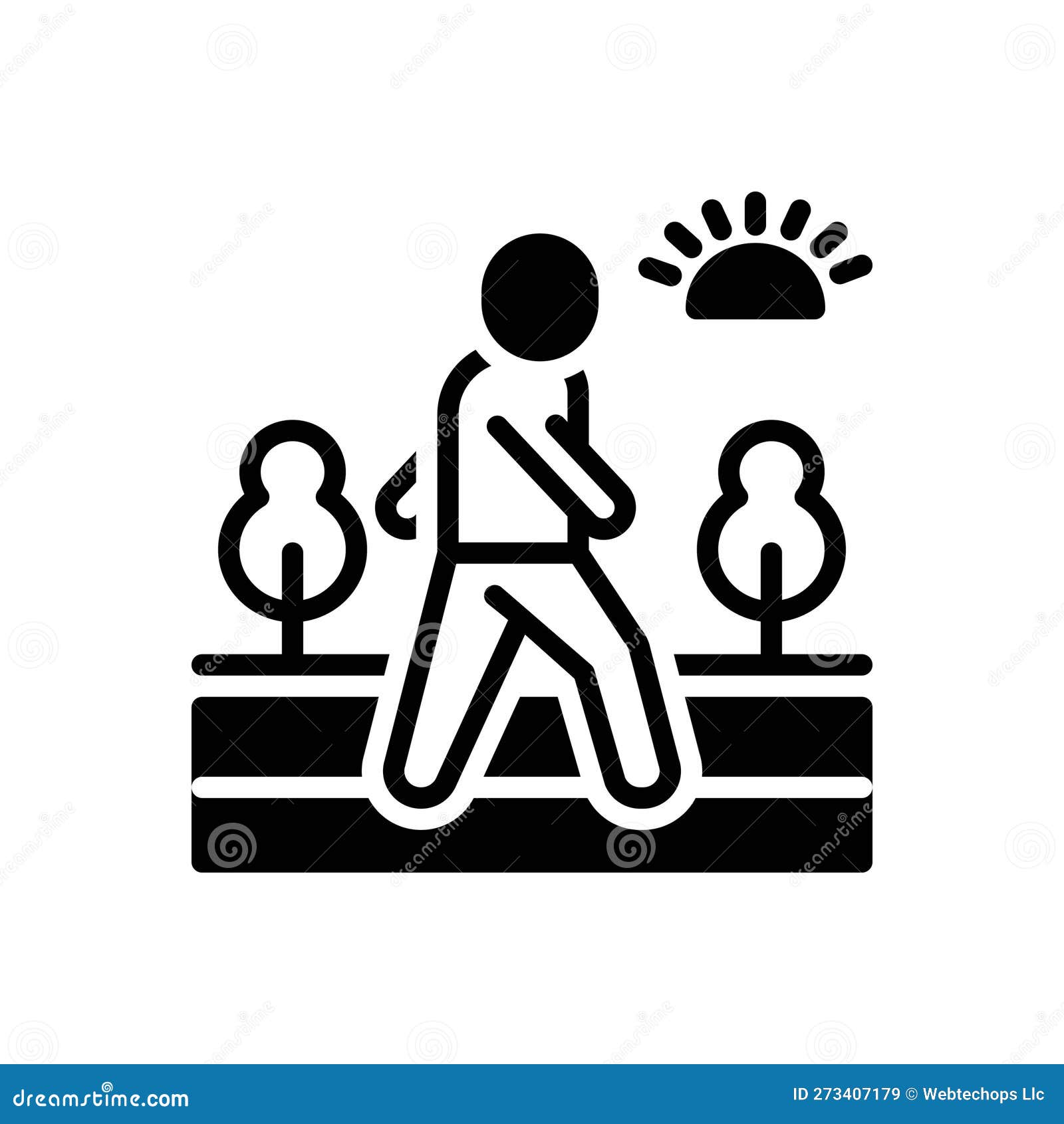 Black Solid Icon for Walks, Walking Tour and Morning Stock Vector ...