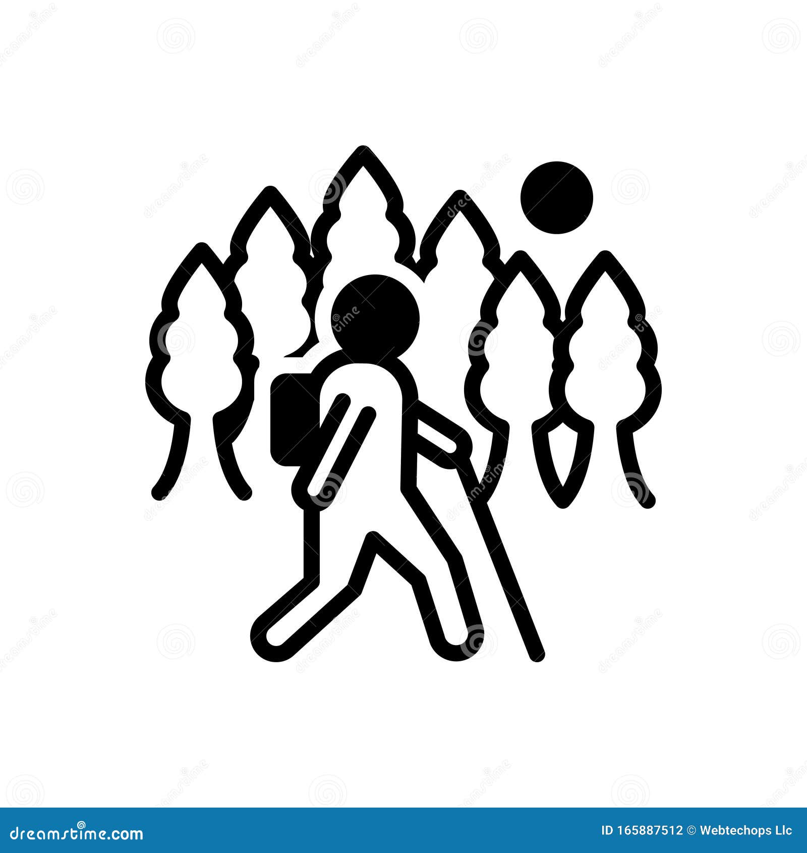 Black Solid Icon for Wander, Rove and Peregrinate Stock Vector ...