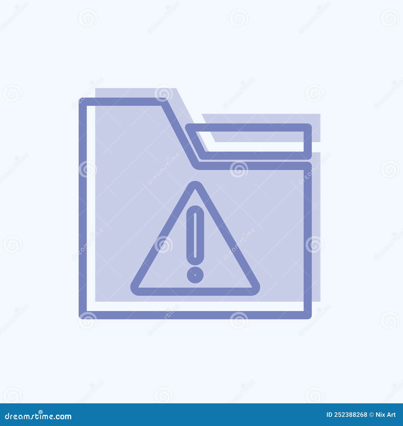 Icon Warning on Folder. Suitable for User Interface Symbol. Two Tone ...