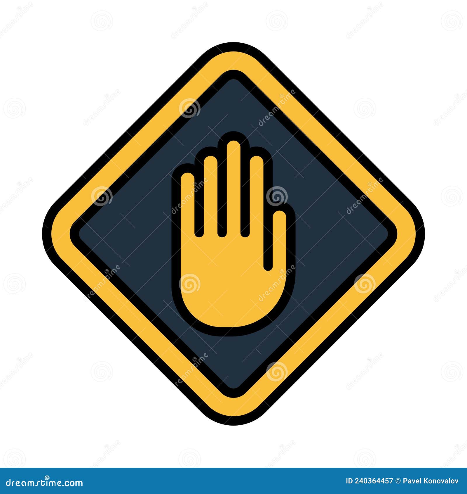 Icon of Warning Hand stock vector. Illustration of graphic - 240364457