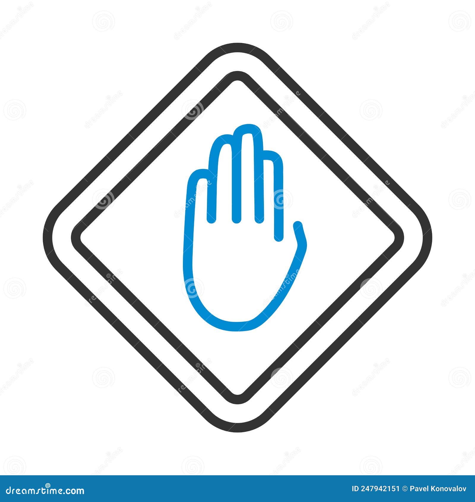 Icon of Warning Hand stock vector. Illustration of palm - 247942151