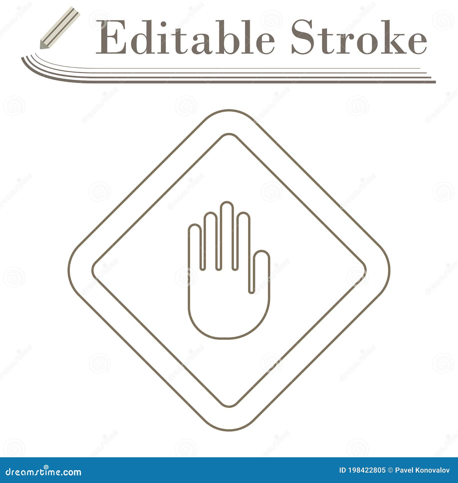 Icon of Warning Hand stock vector. Illustration of gesture - 198422805
