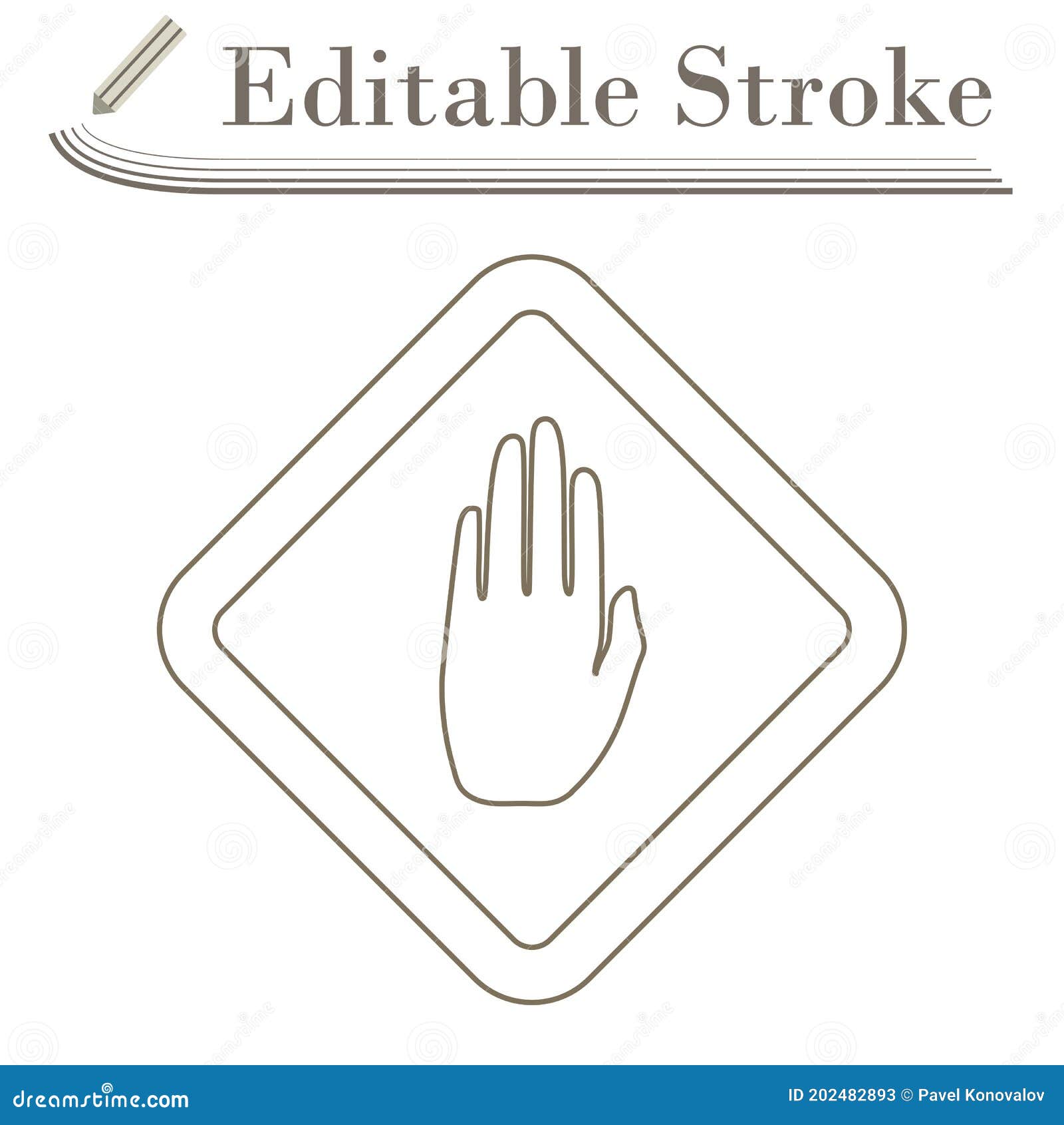 Icon of Warning Hand stock vector. Illustration of icon - 202482893