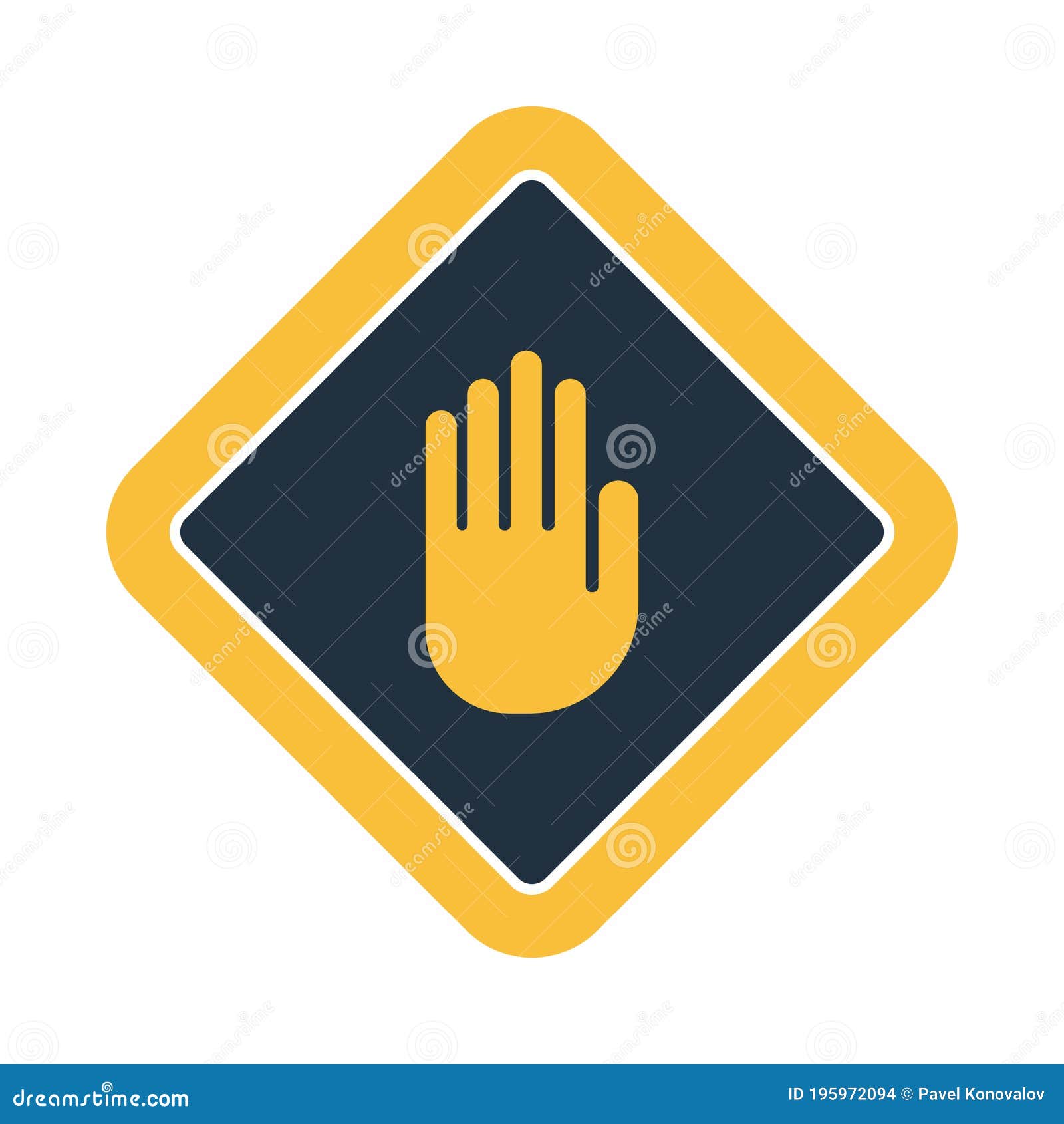 Icon of Warning Hand stock vector. Illustration of gesture - 195972094