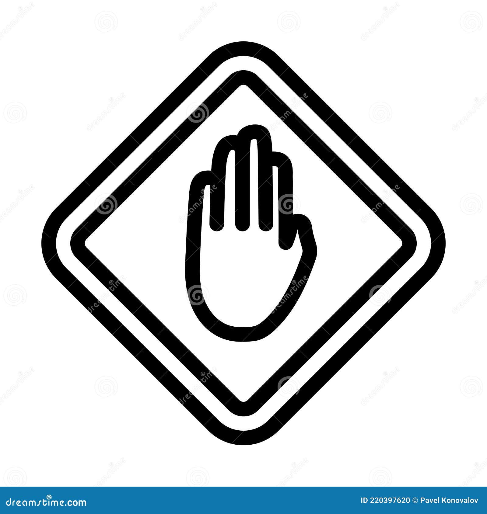 Icon of Warning Hand stock vector. Illustration of prevention - 220397620