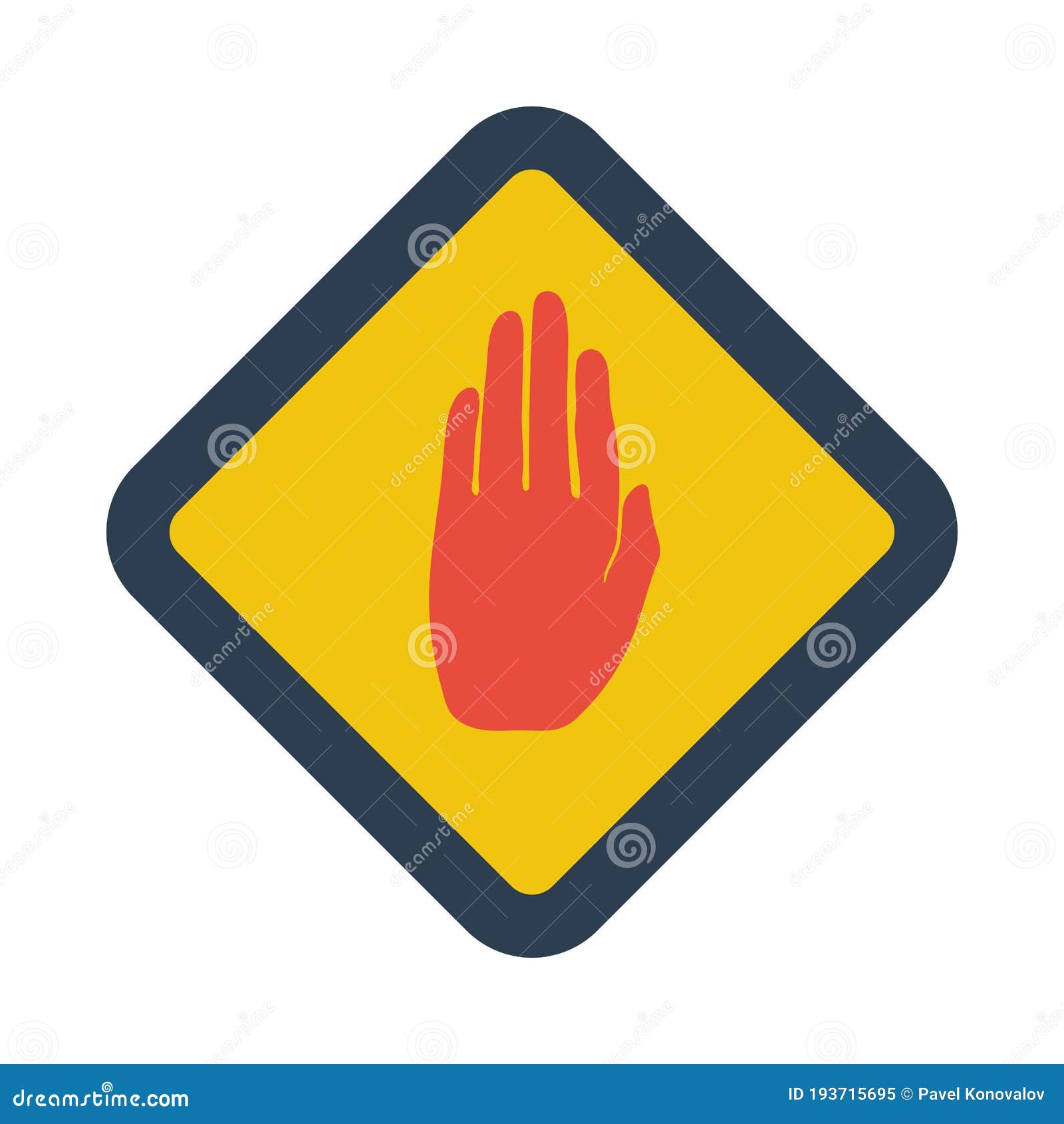 Icon of Warning Hand stock vector. Illustration of icon - 193715695
