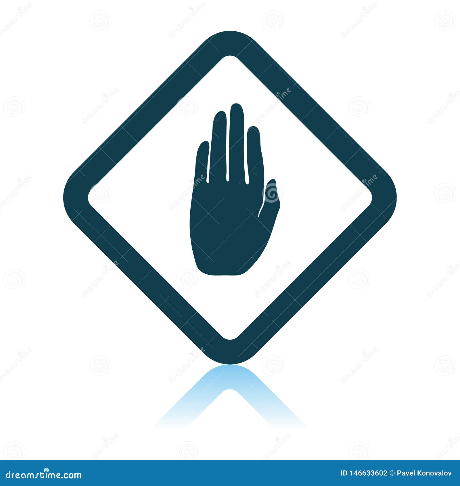 Icon of Warning Hand stock vector. Illustration of human - 146633602