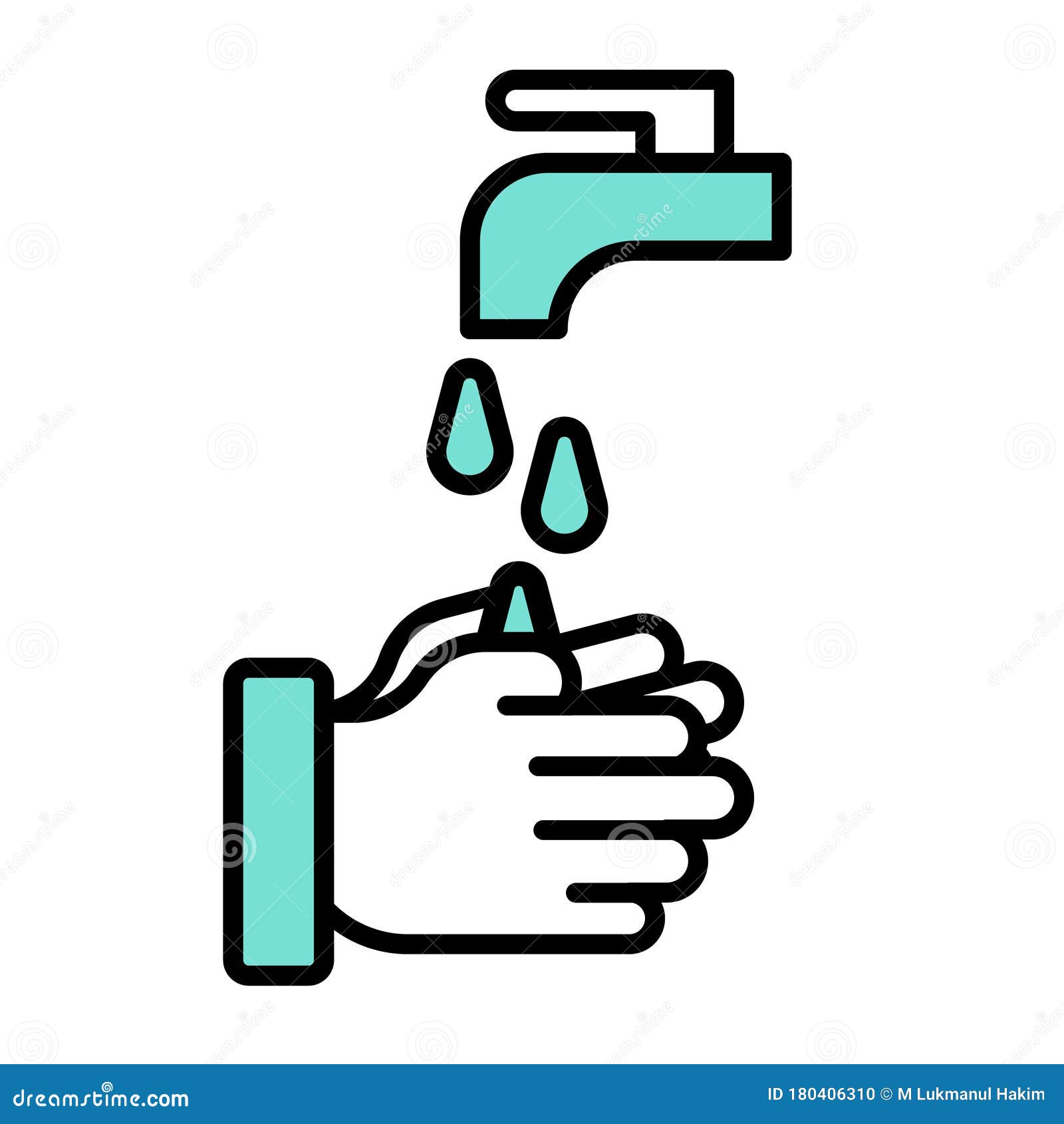 Icon Washing Hand in Simple Style Stock Vector - Illustration of flat ...