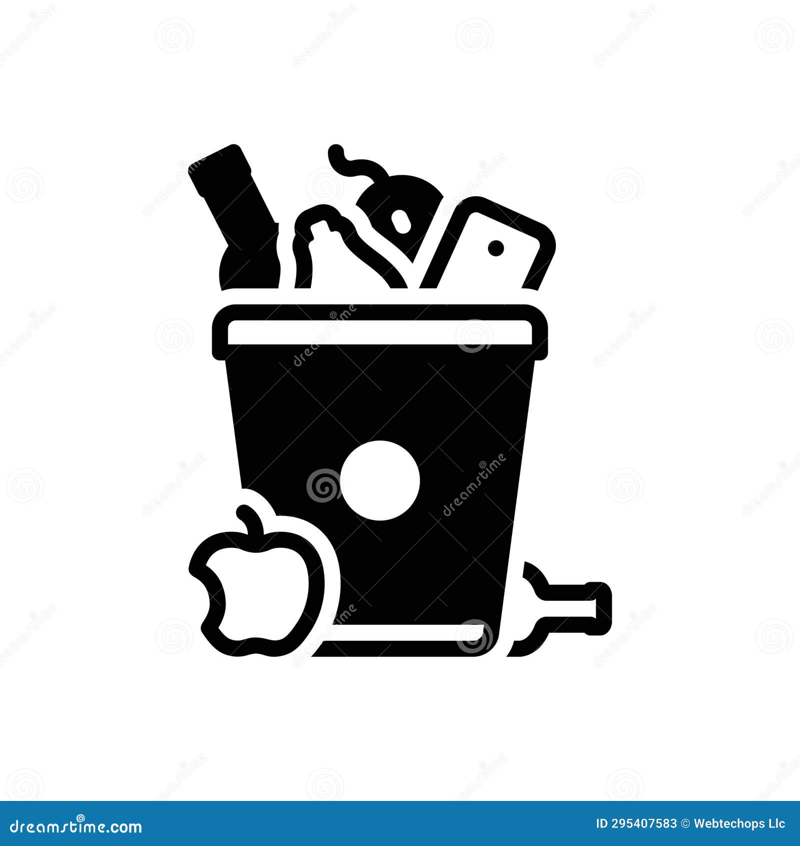 Black Solid Icon for Waste, Worthless and Garbage Stock Vector ...