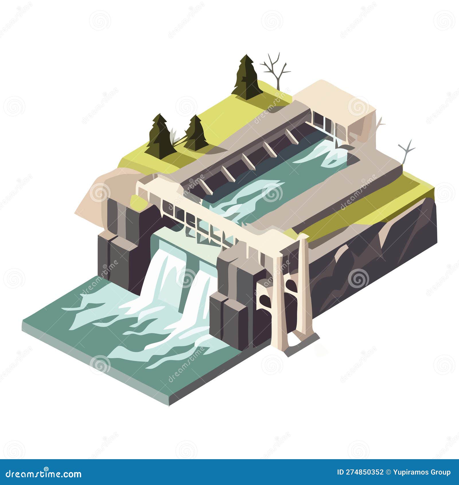 Icon Water Dam Architecture Modern Stock Vector - Illustration of ...