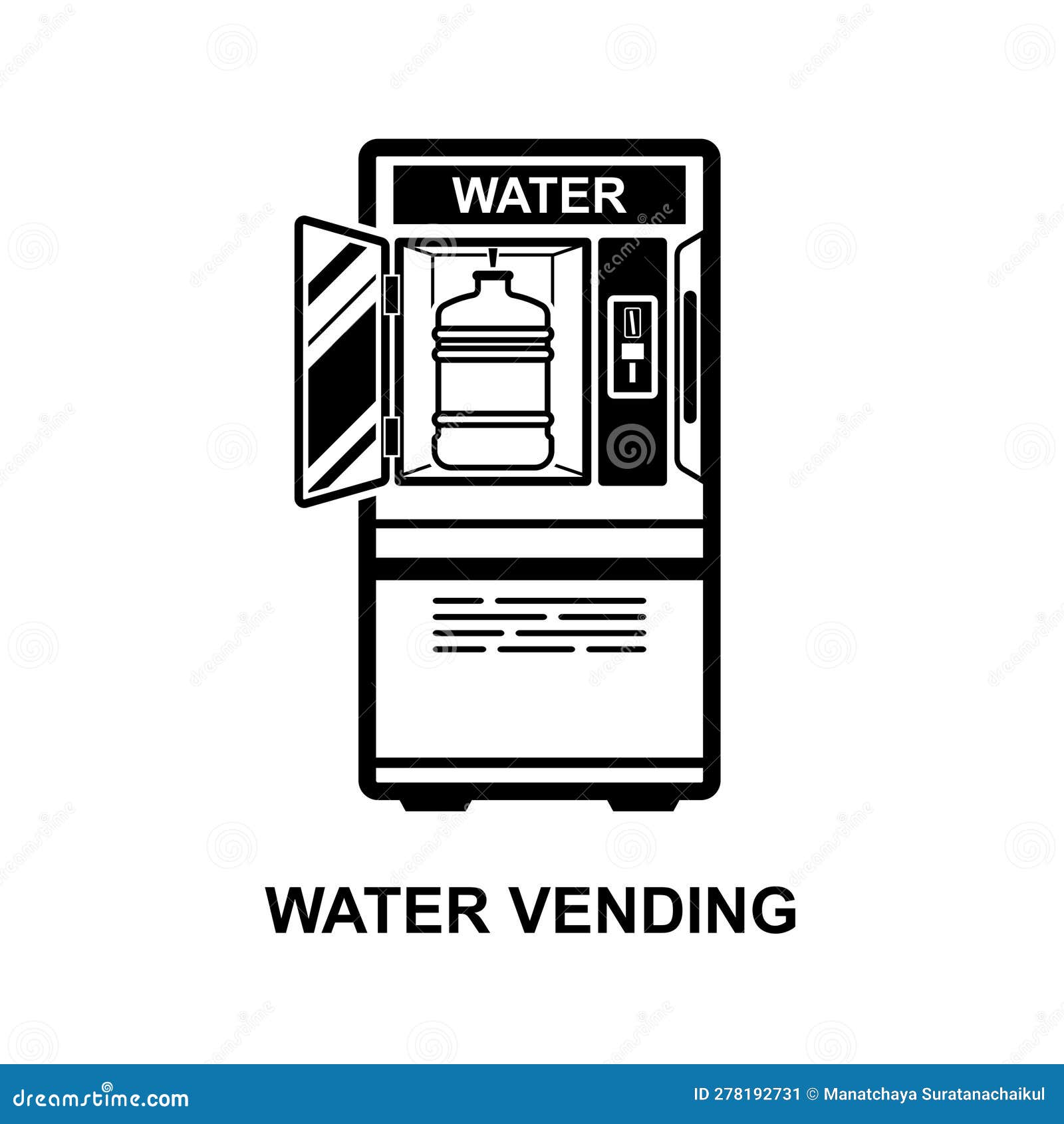 Water Vending Machine Icon Isolated on Background Stock Vector ...