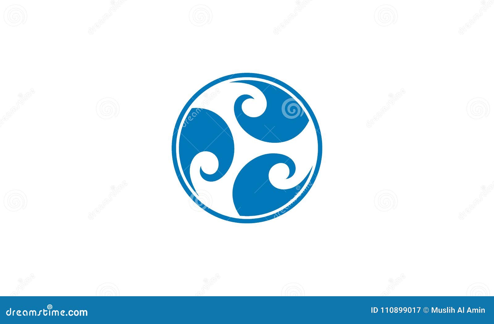 Waves Logo Vector Circle Design. Stock Vector - Illustration of nature ...