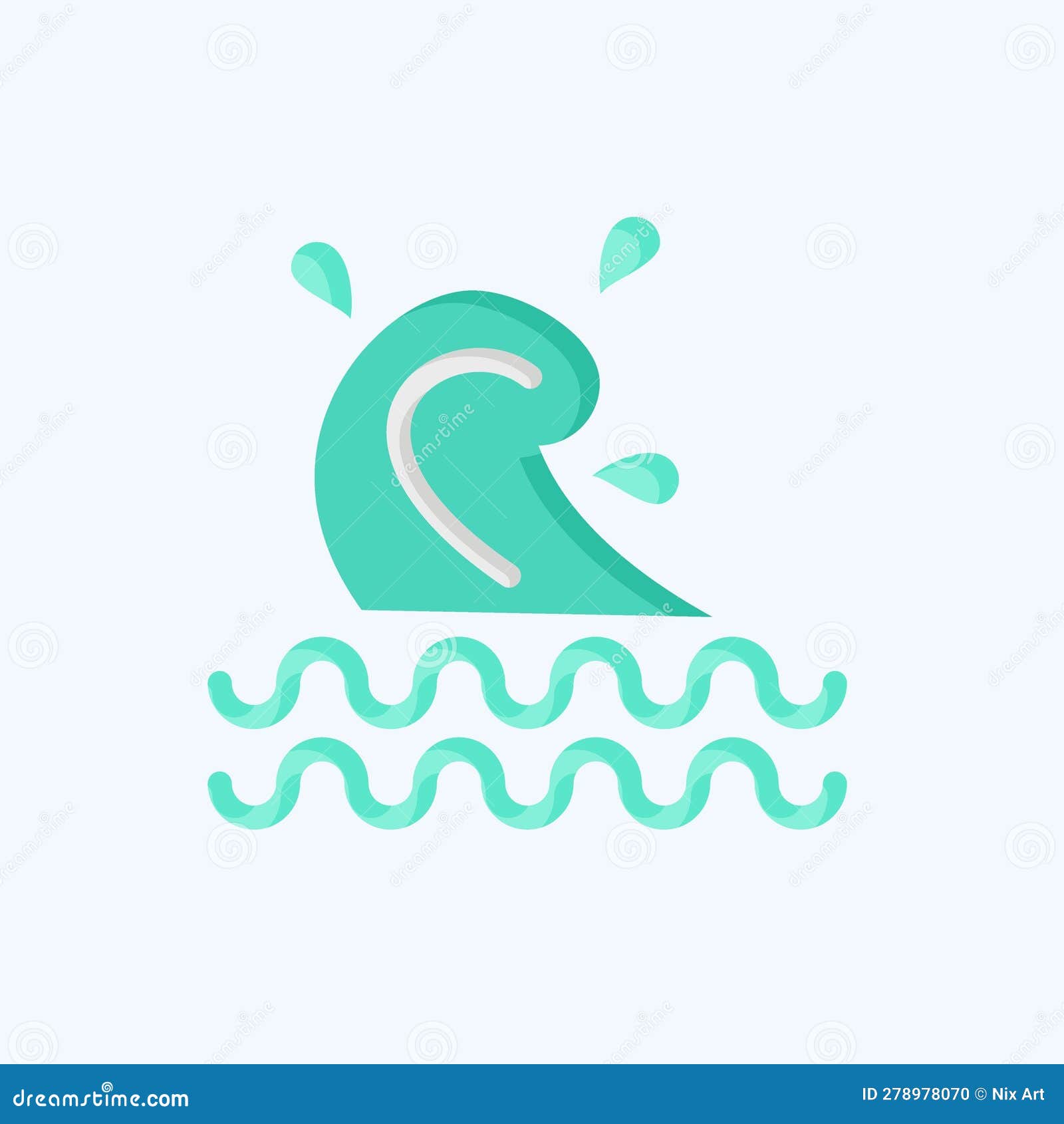 Icon Wave. Related To Hawaii Symbol. Flat Style. Simple Design Editable ...