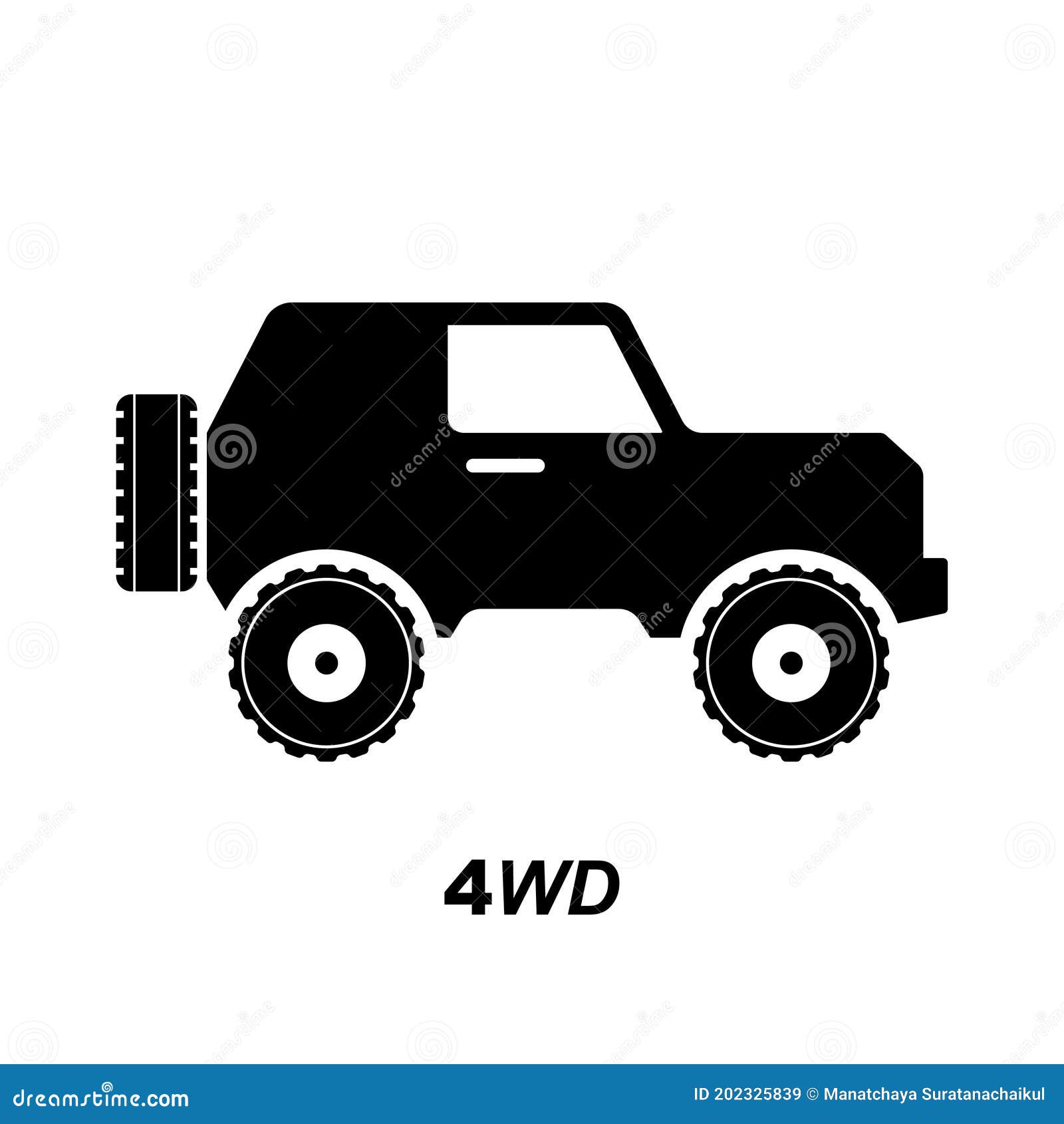 4wd Car Icon Isolated on White Background Stock Vector - Illustration ...