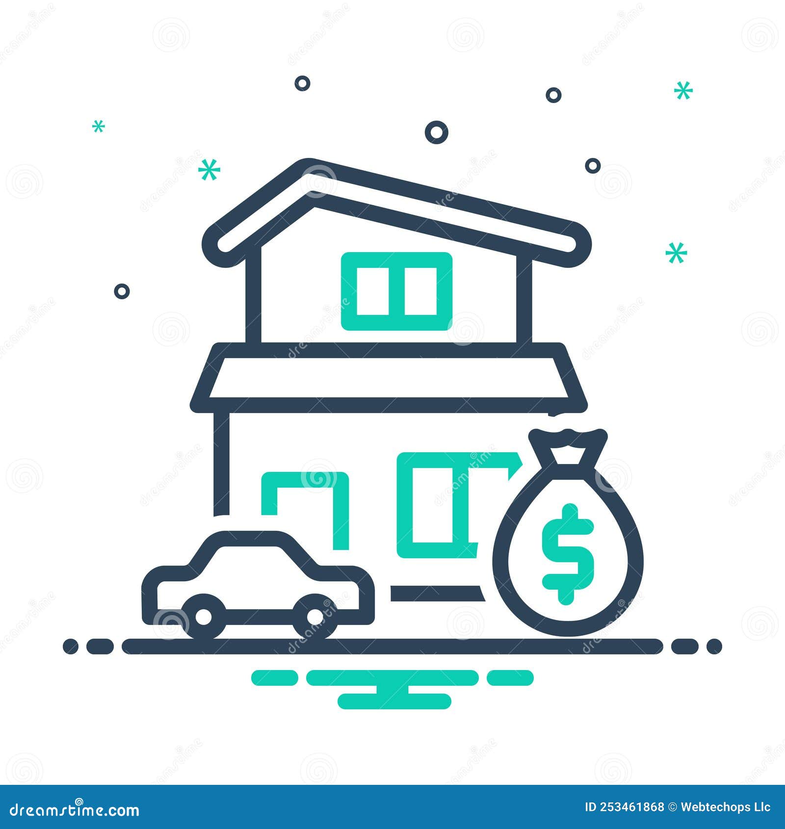 Mix Icon for Wealth, Affluence and Property Stock Illustration ...