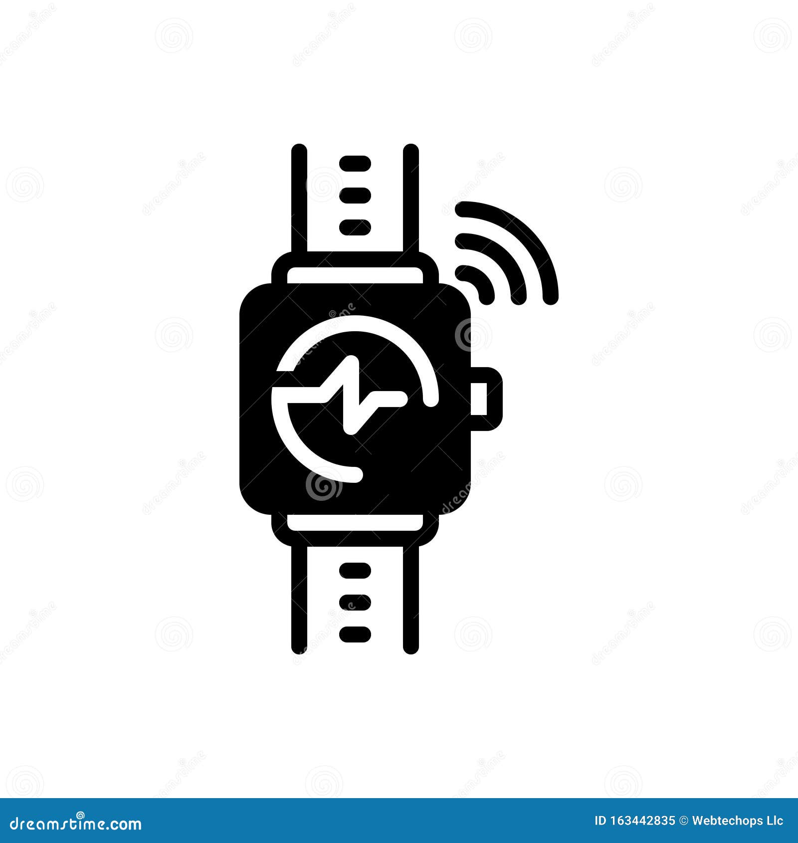 Black Solid Icon for Wearable Tracker, Wrist and Digital Stock Vector ...