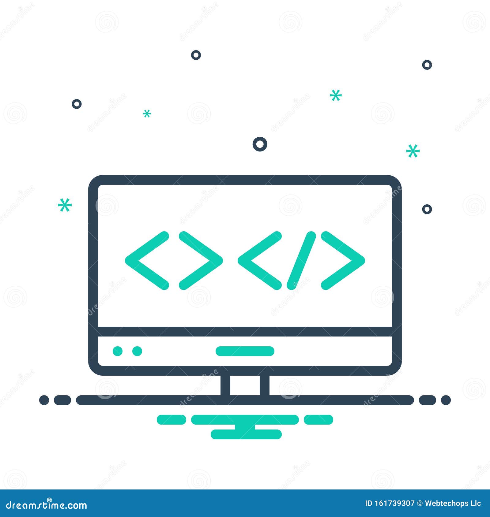 Mix Icon For Web Coding Metadata And Programmer Cartoon Vector 5592