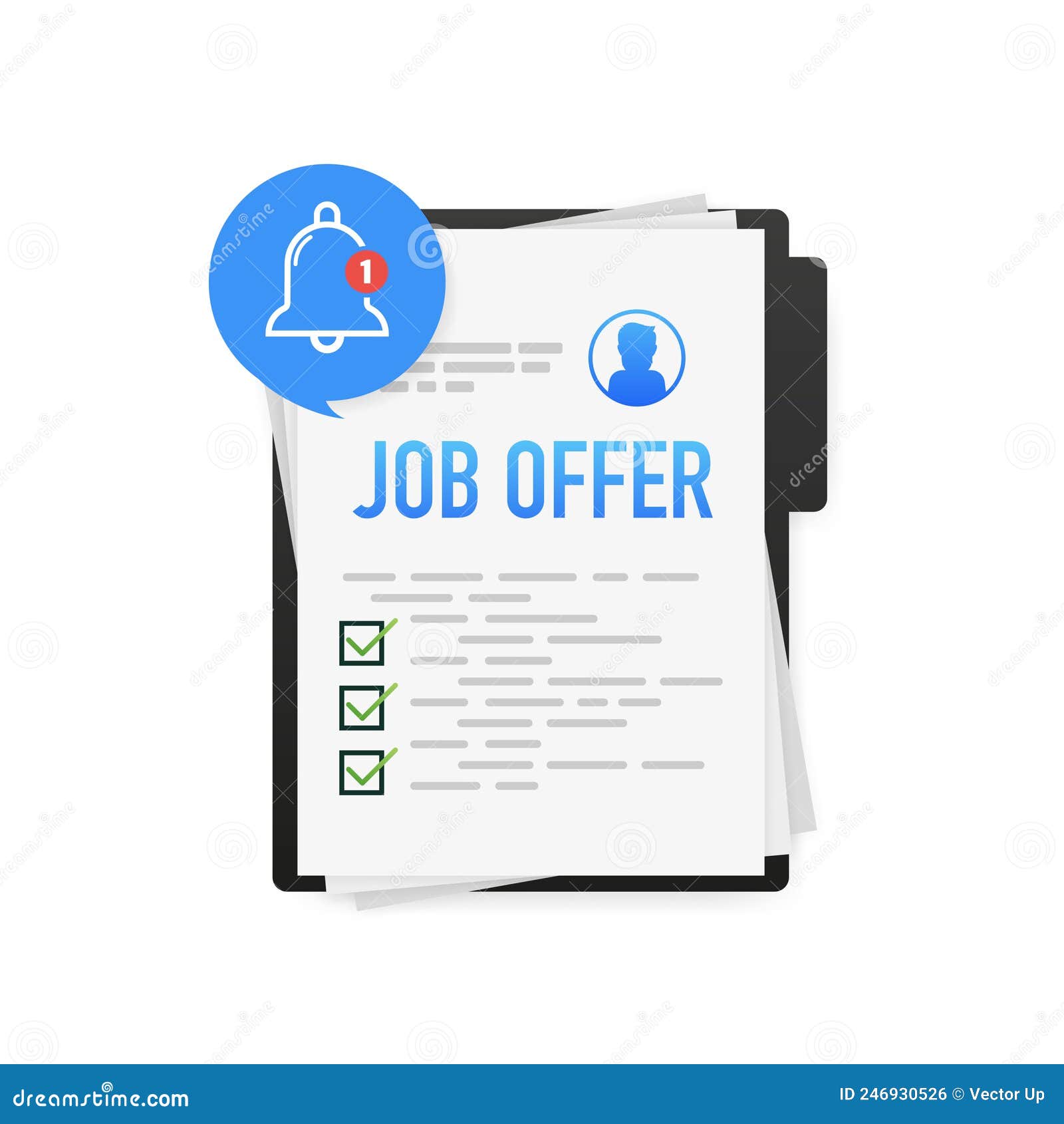 Icon for Web Design with Job Offer. Creative Vector Illustration Stock ...